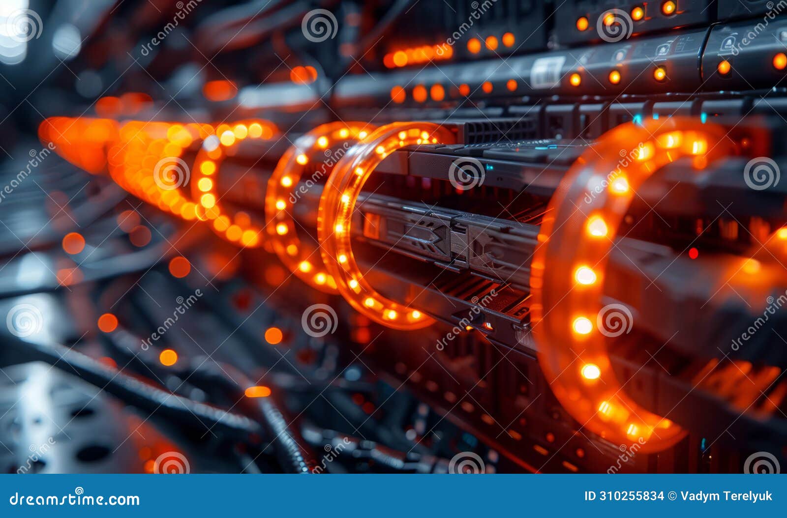 Modern Server Hardware and LED Lights in Data Center Stock Photo ...