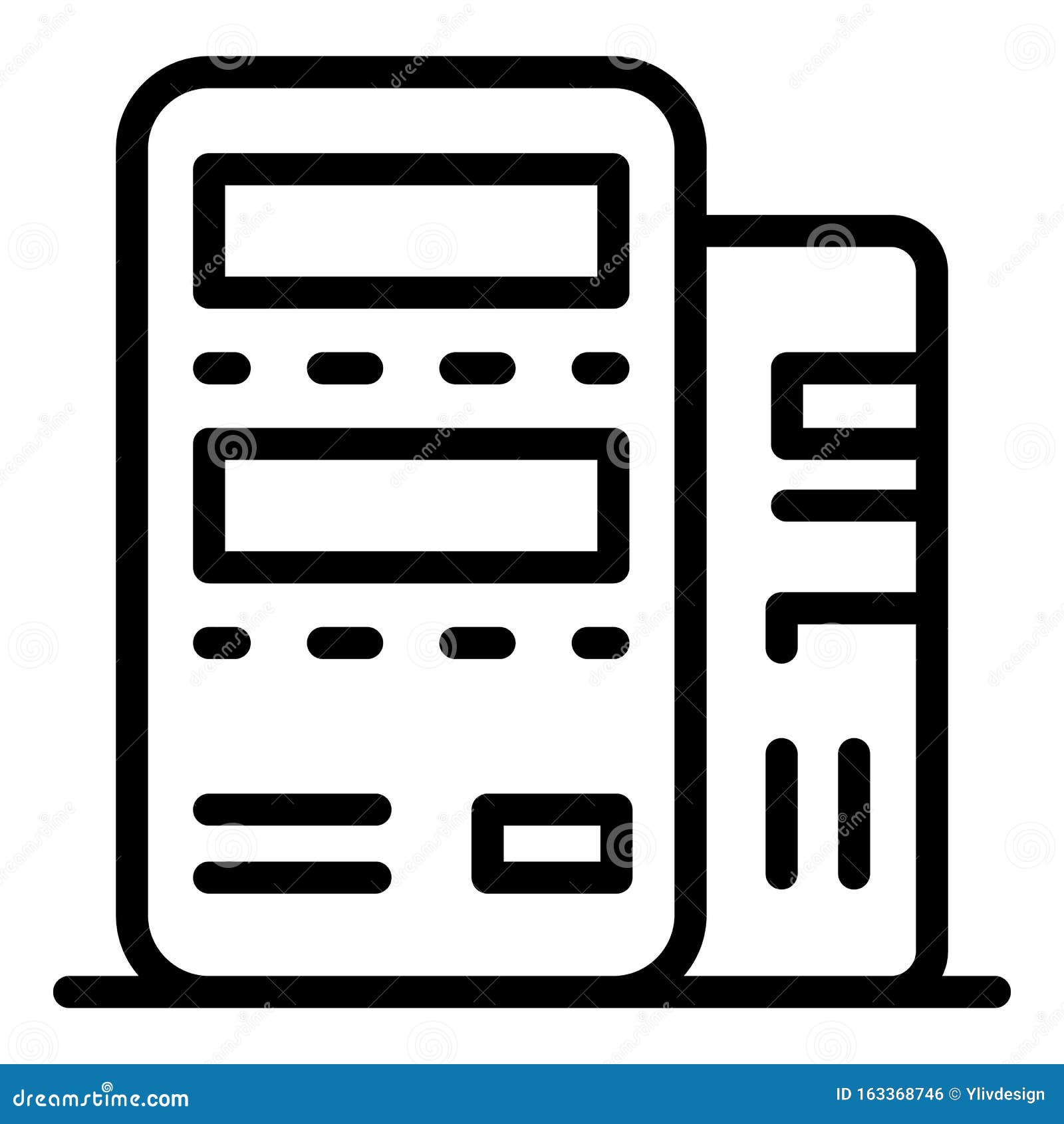 Modern Server Icon, Outline Style Stock Vector - Illustration of admin ...