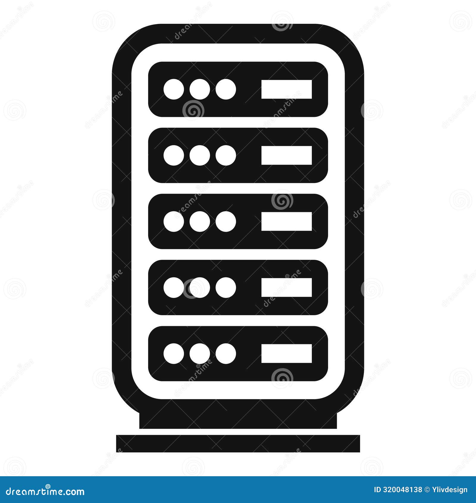 Modern Server Rack Icon for Data Storage and Network Infrastructure in ...