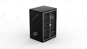 Modern Server Rack. Server Rack Image. Isolated on White Background. 3d ...