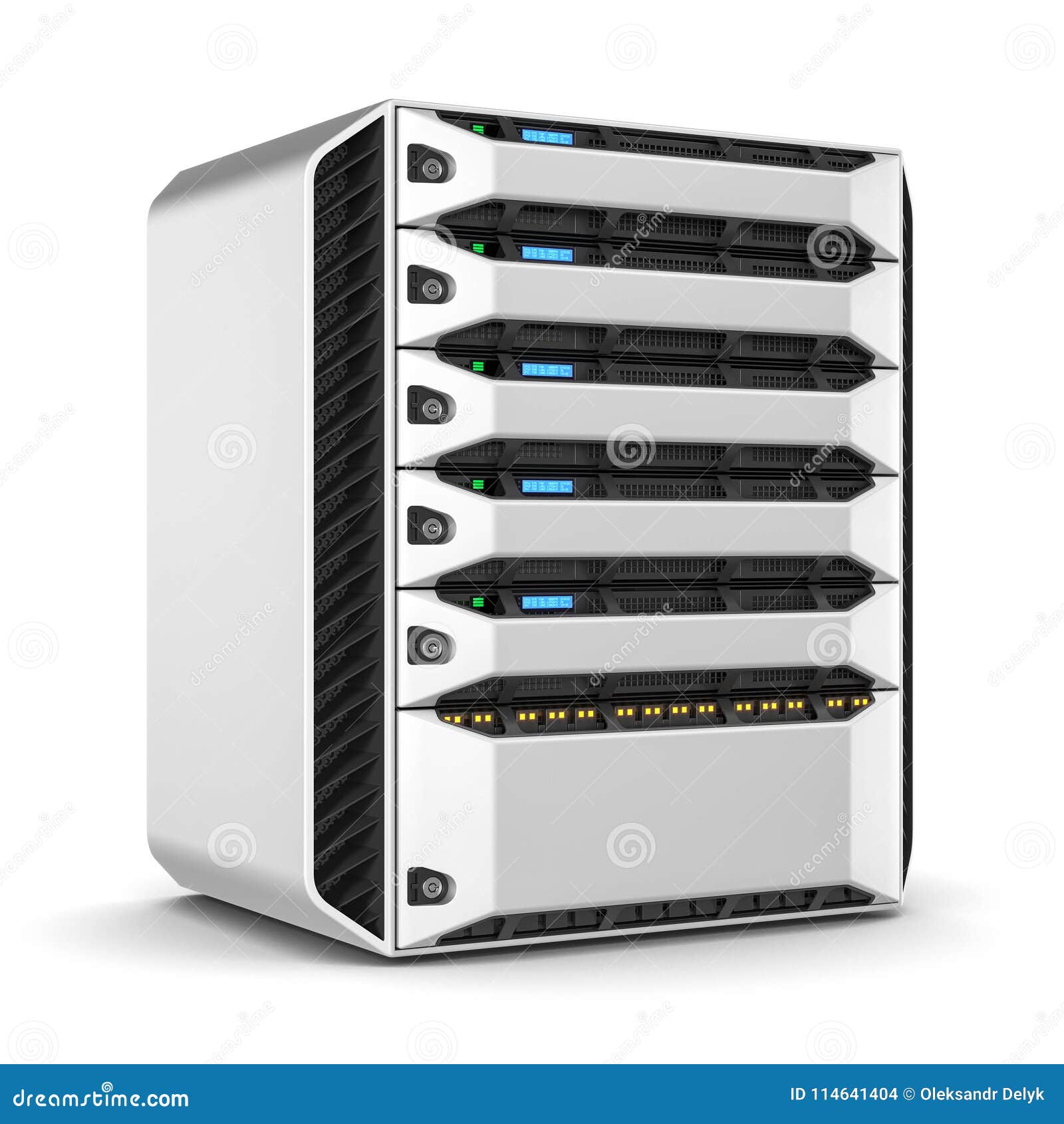 Modern Server Rack. 3d Render Stock Illustration - Illustration of ...