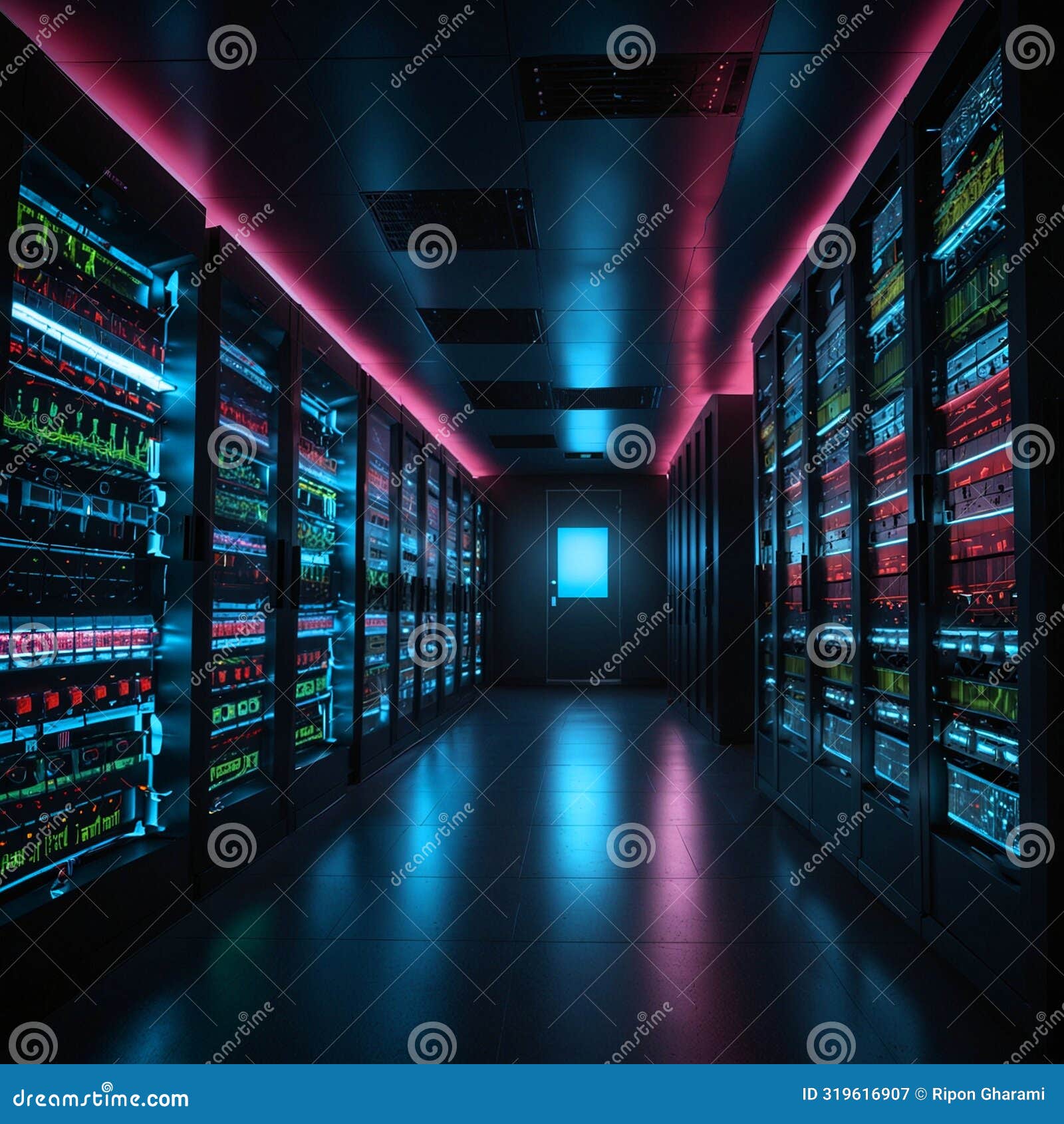 Modern Server Room Data Center Interior. Modern Data Server Centre ...