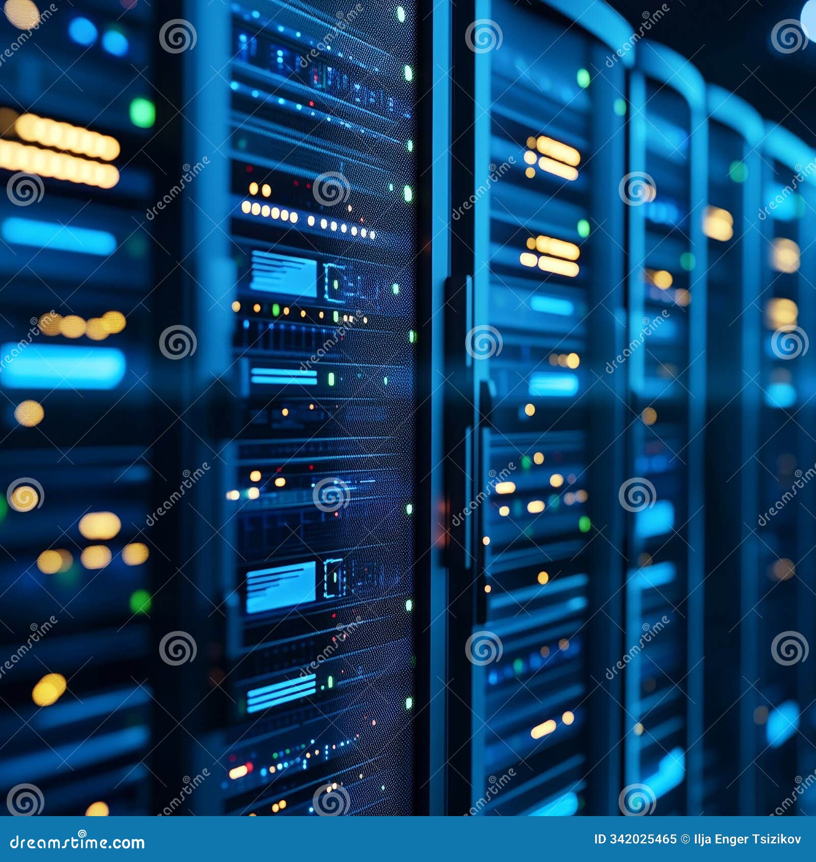 Modern Server Room with Racks Equipment, Big Data, Cloud Computing and ...