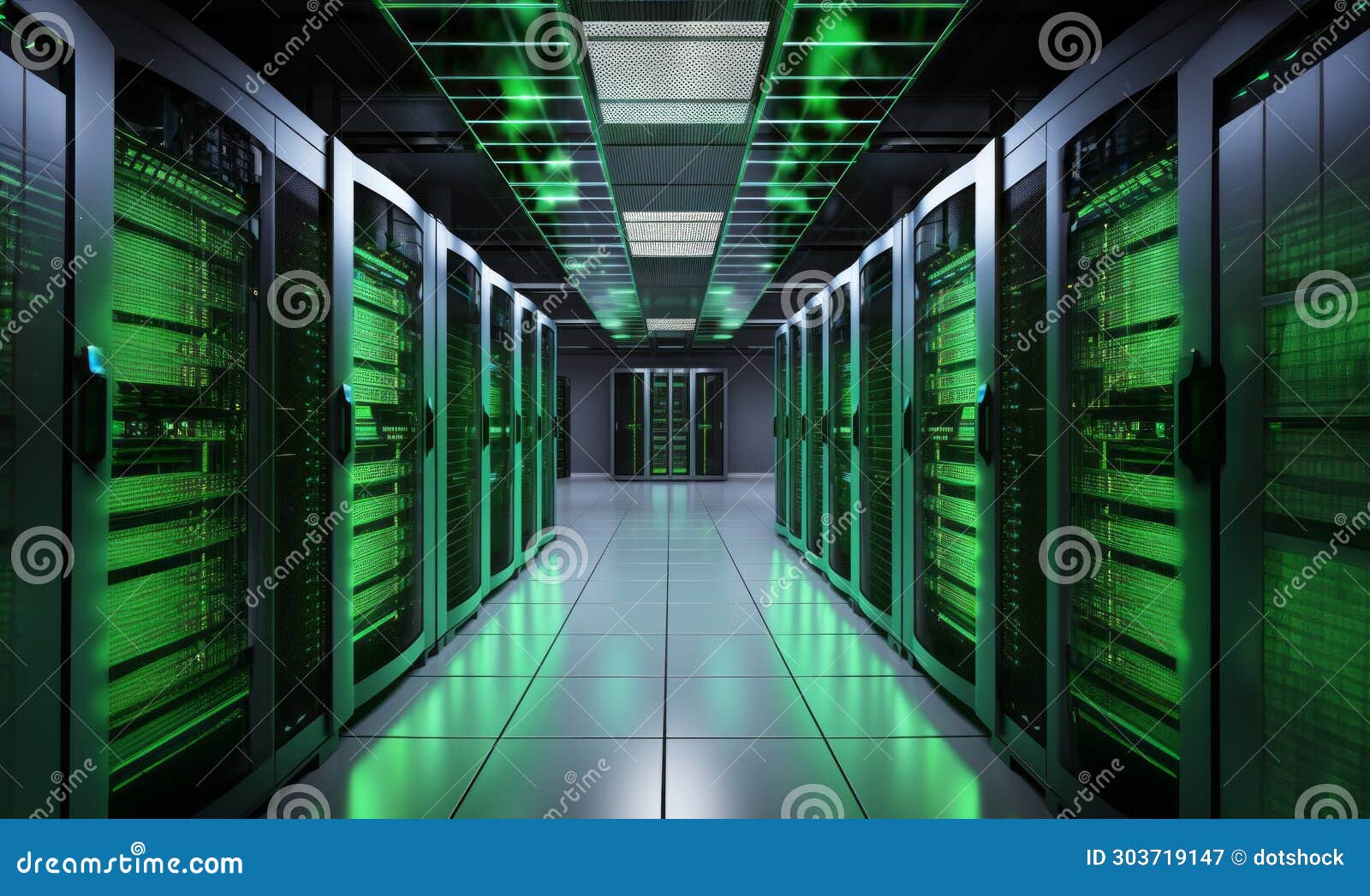 Modern Server Room Showcases a High-tech Marvel of Computing ...