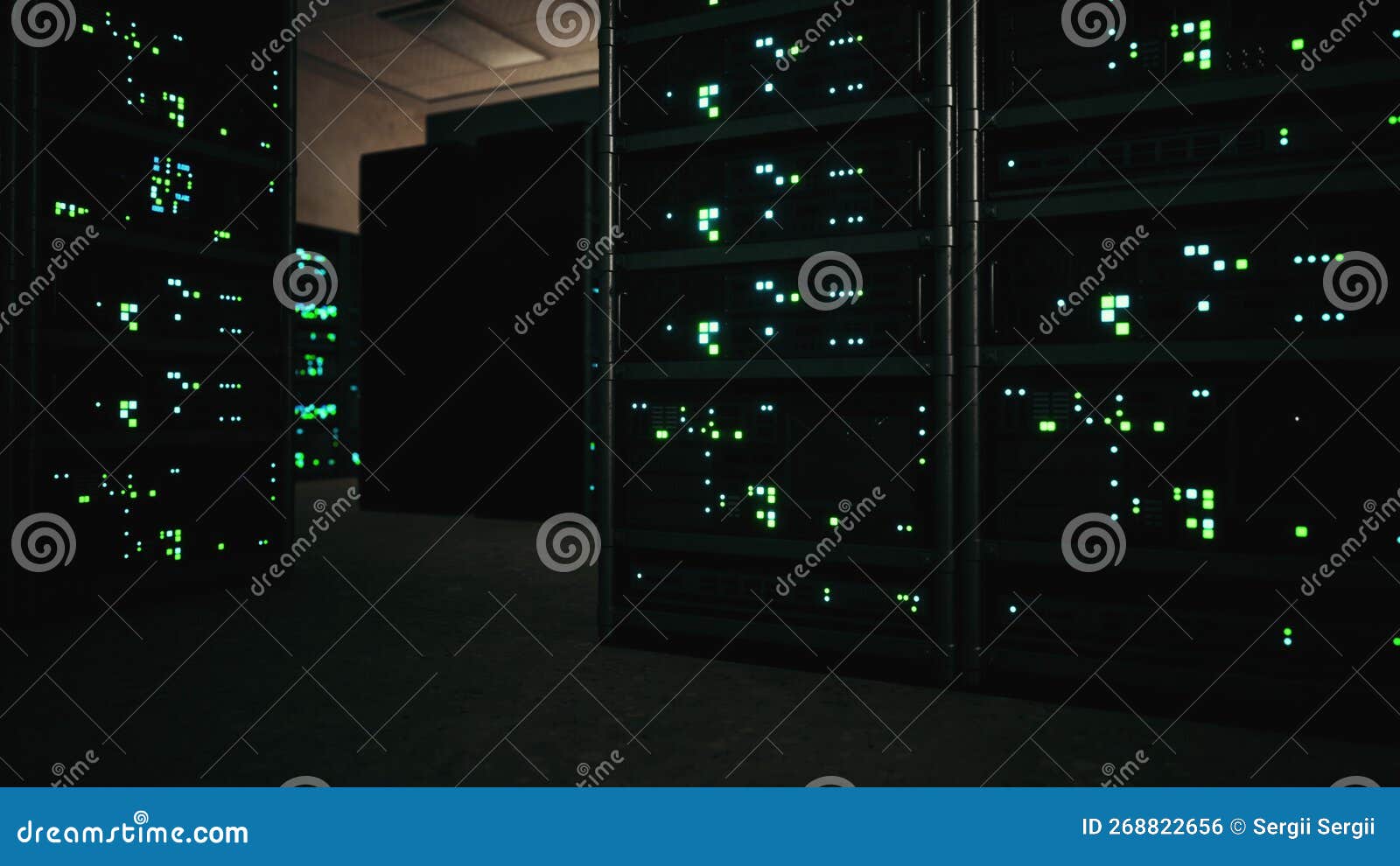 Modern Server Room with Supercomputers Light Stock Photo - Image of ...