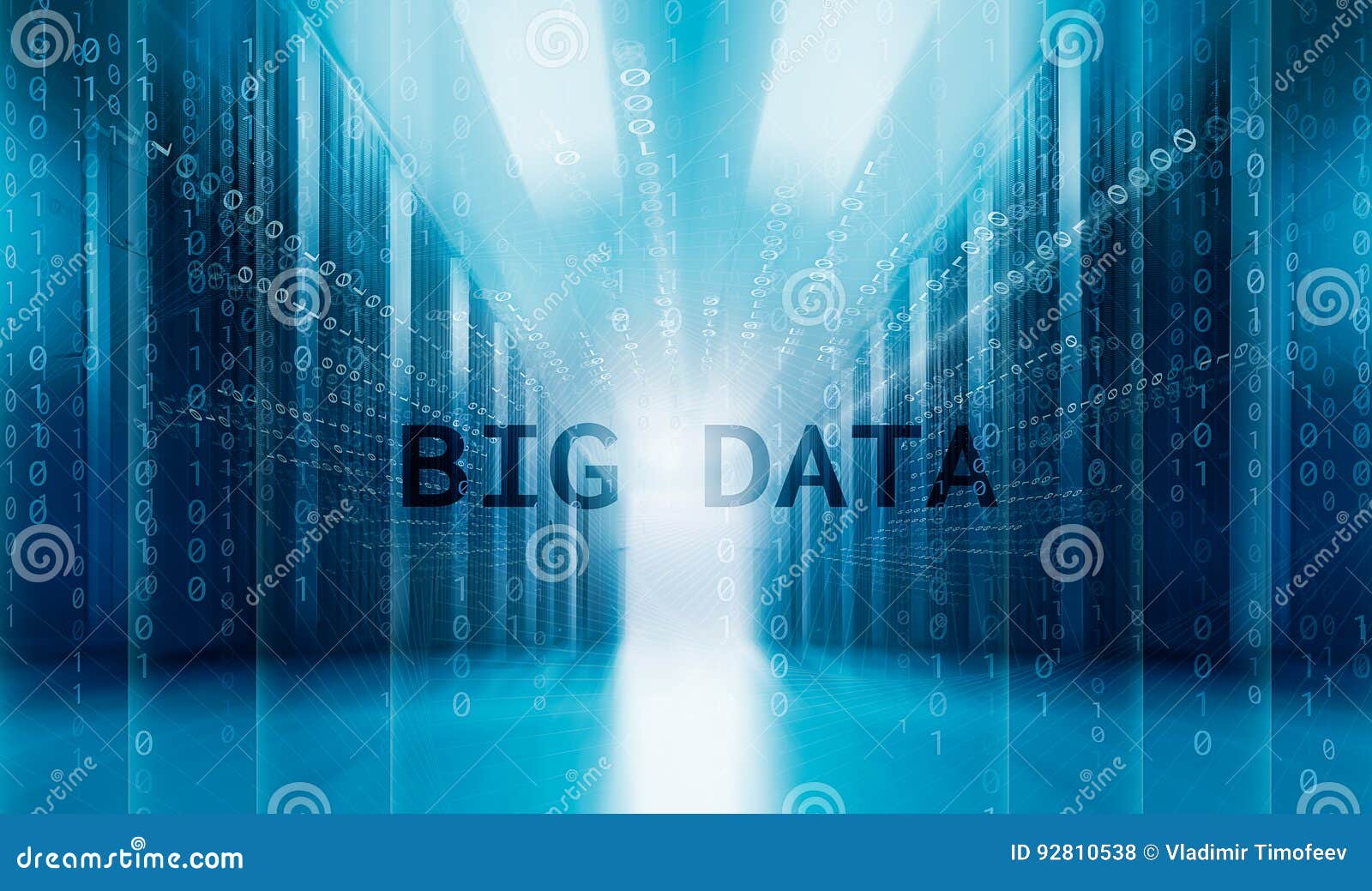 Modern Server Room Symmetry Ranks Supercomputers. Concept of Big Data ...