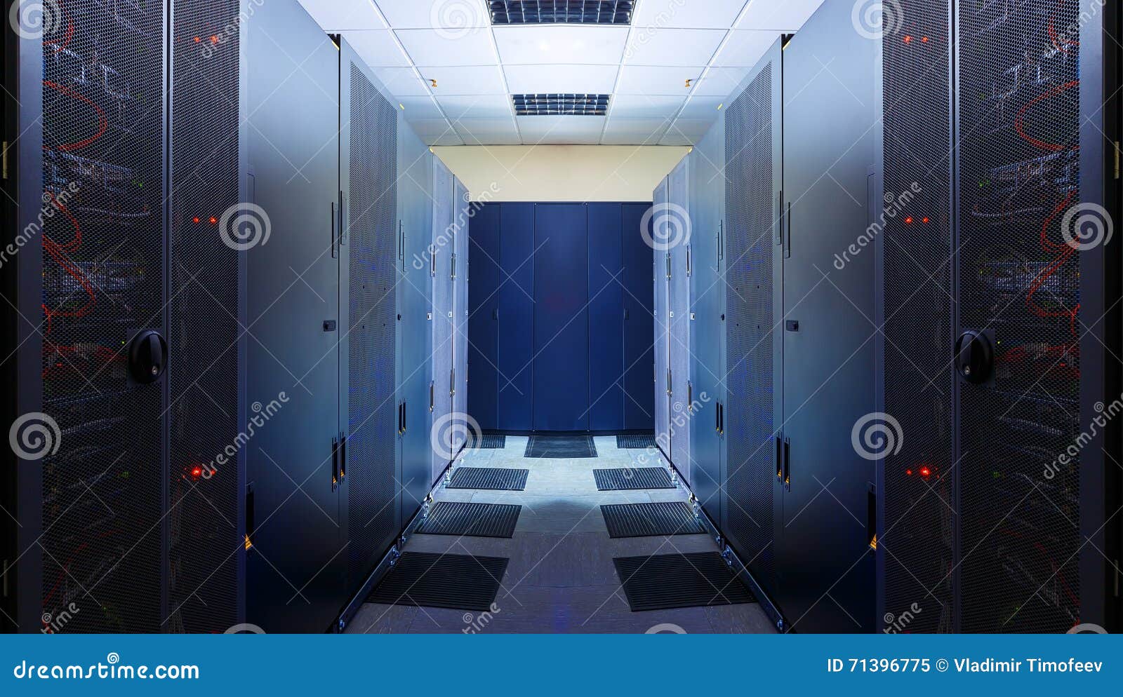 Modern Server Room Symmetry Ranks Supercomputers Light Stock Image ...