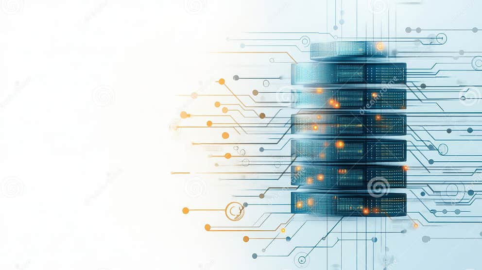 Modern Server Technology with Digital Circuits and Data Connections ...
