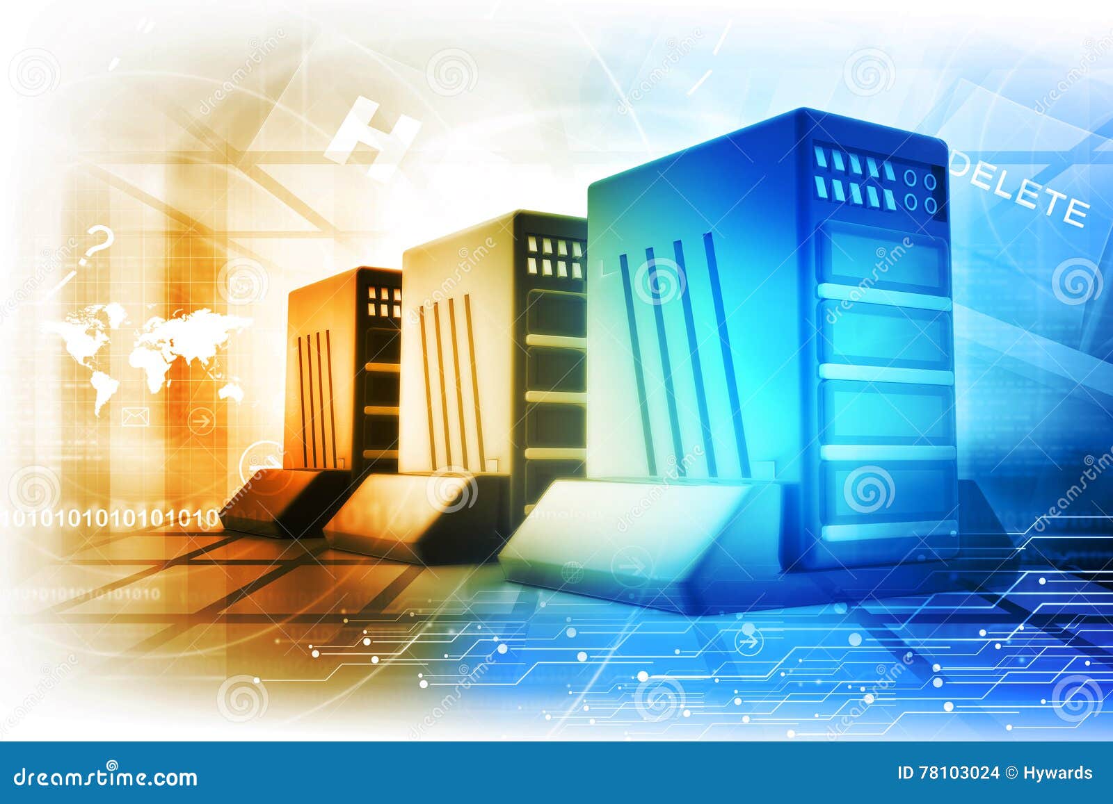 Modern servers stock illustration. Illustration of server - 78103024