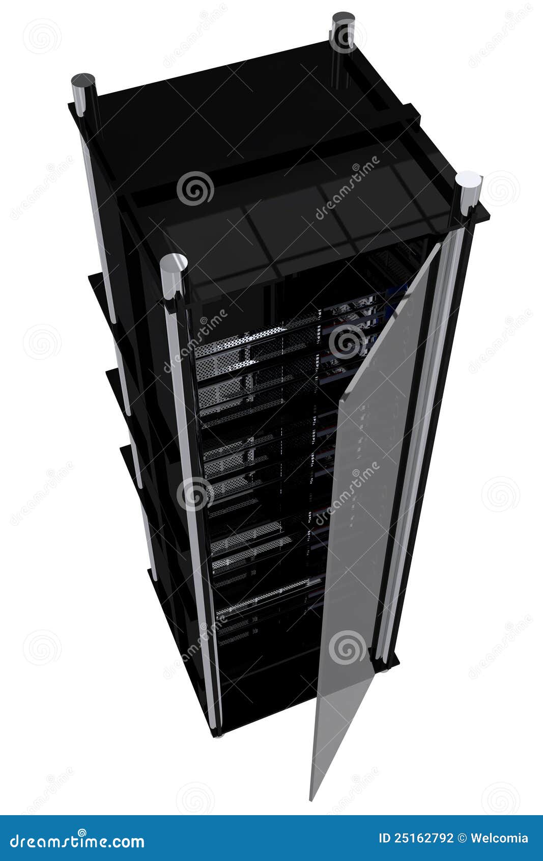 Modern Servers Rack stock illustration. Illustration of machine - 25162792