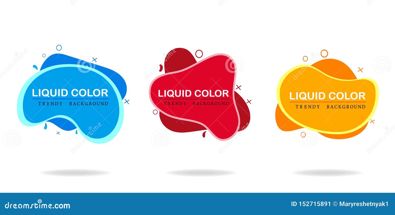 Modern Set of Abstract Liquid Shapes. Template Banners with Flat Fluid ...