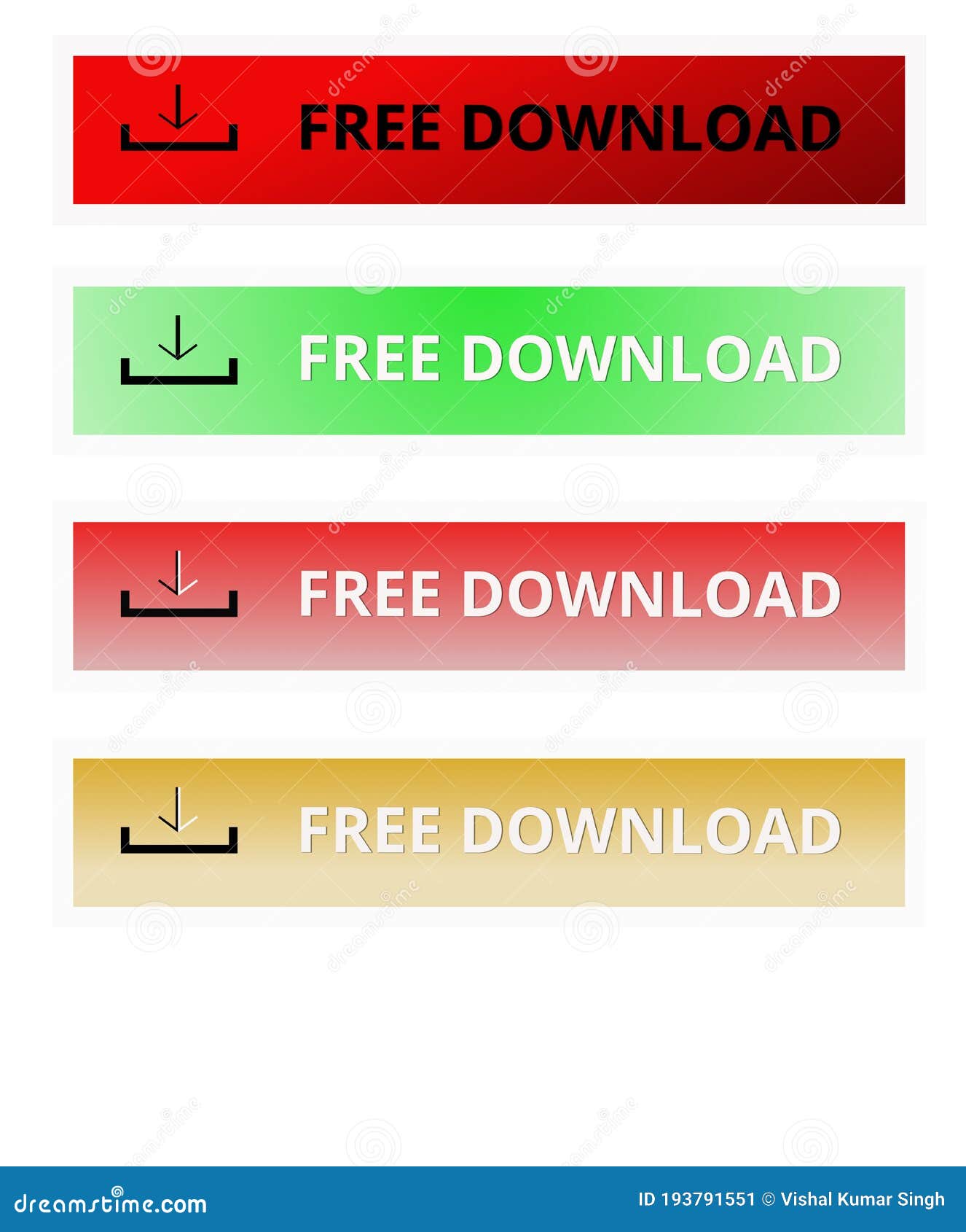 Modern Set of Colorful Free Download Buttons Stock Illustration ...