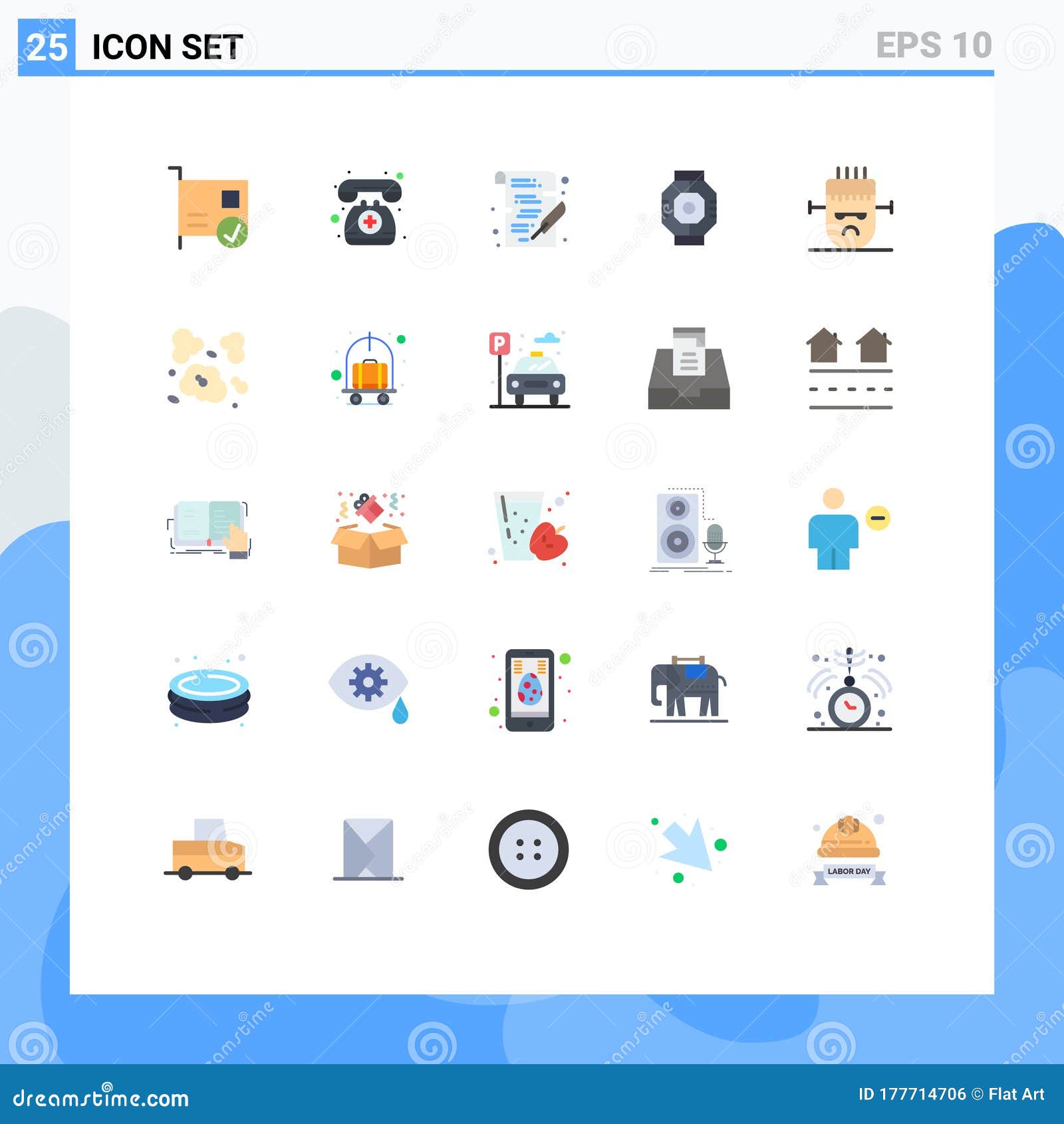 Modern Set of 25 Flat Colors and Symbols Such As Pod, Component ...