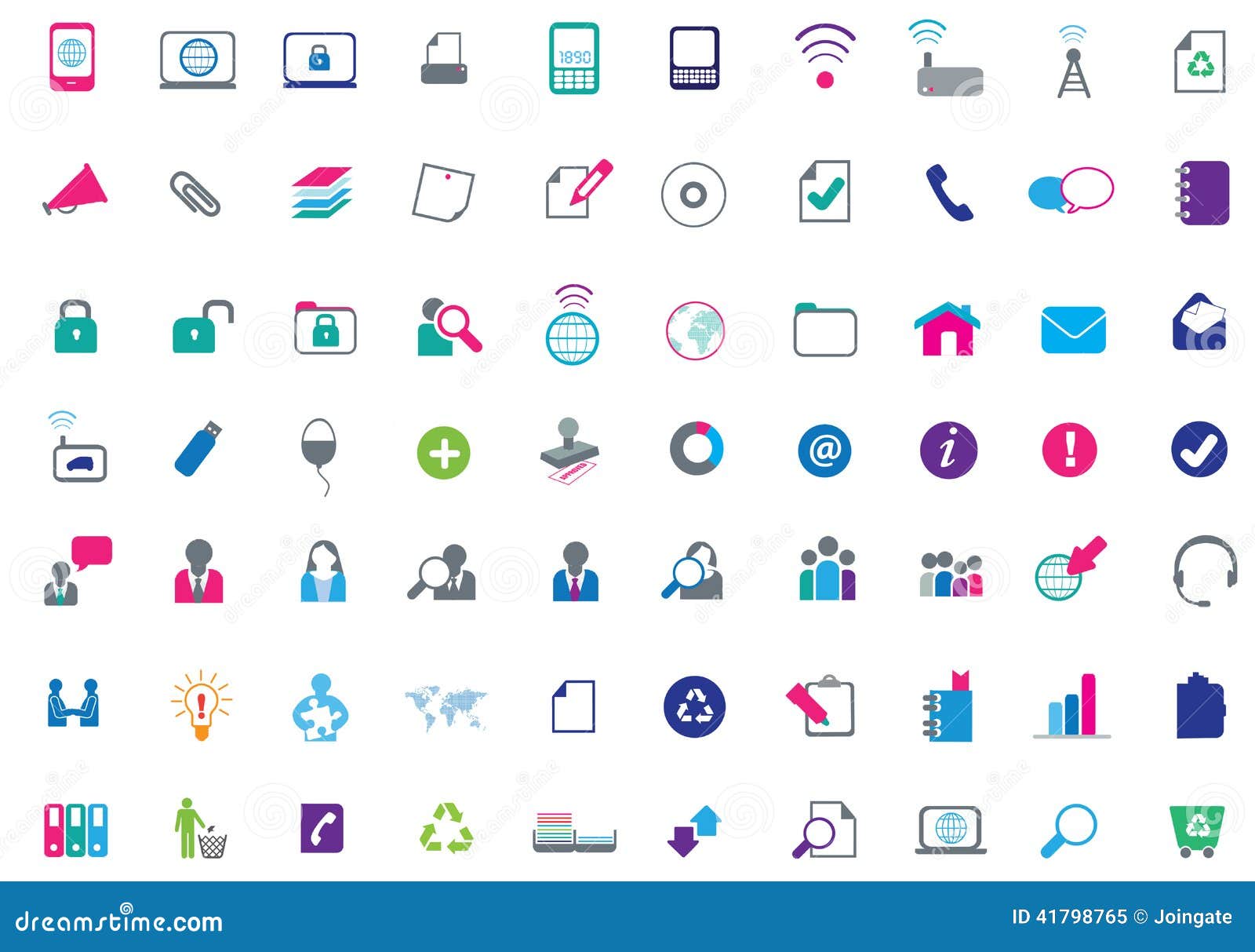 Modern Set of Large Business Flat Icons Stock Illustration ...