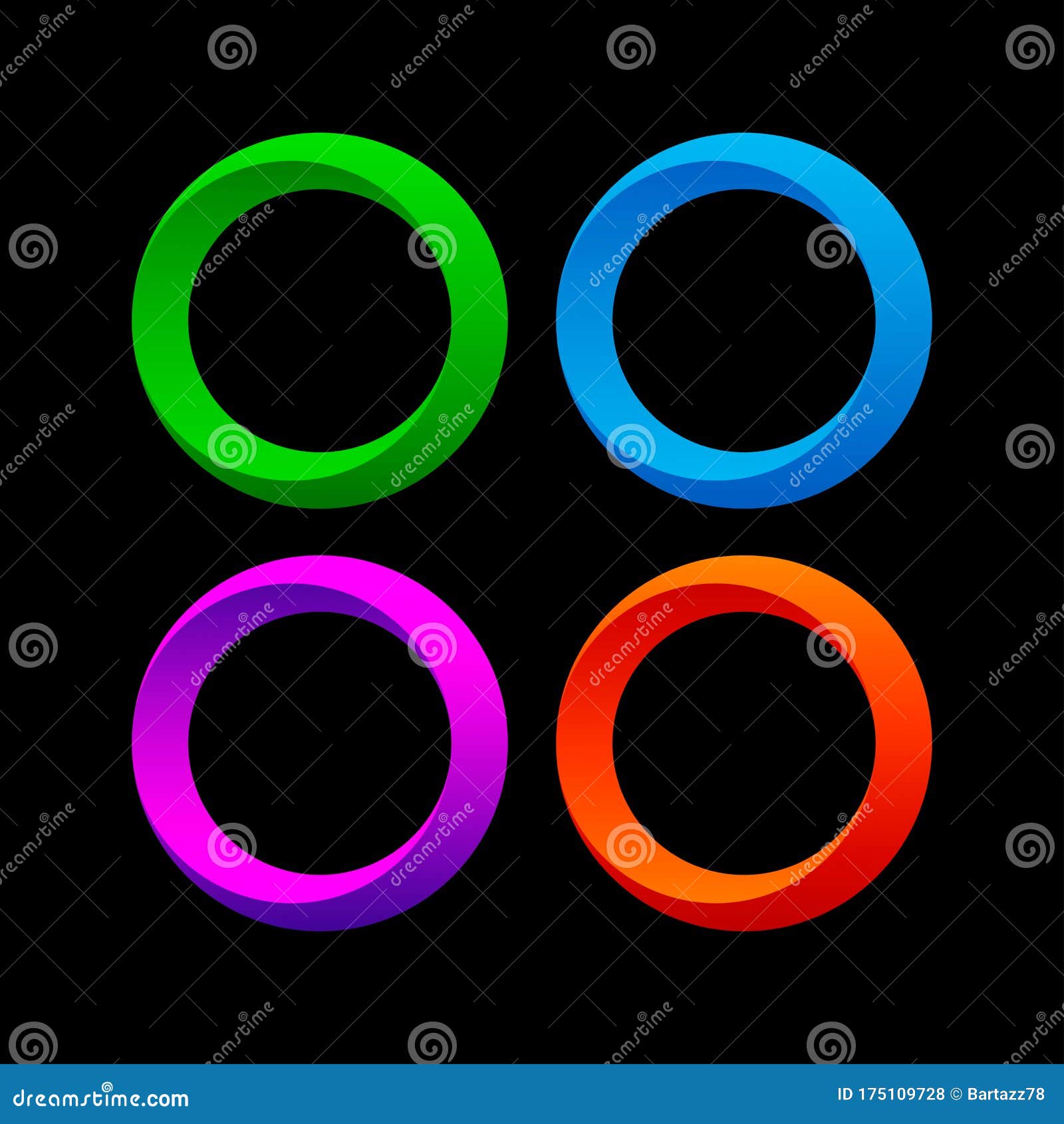 Vivid Color Modern Concept Set of Logo Circle Icons with Gradient Stock ...