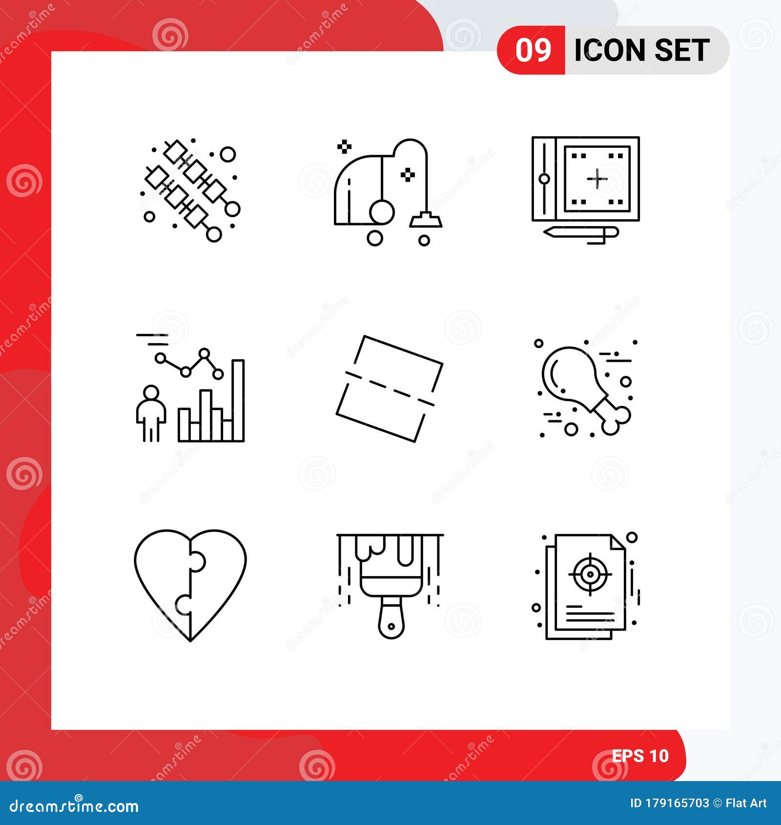 Modern Set of 9 Outlines Pictograph of Image, Management, Design ...