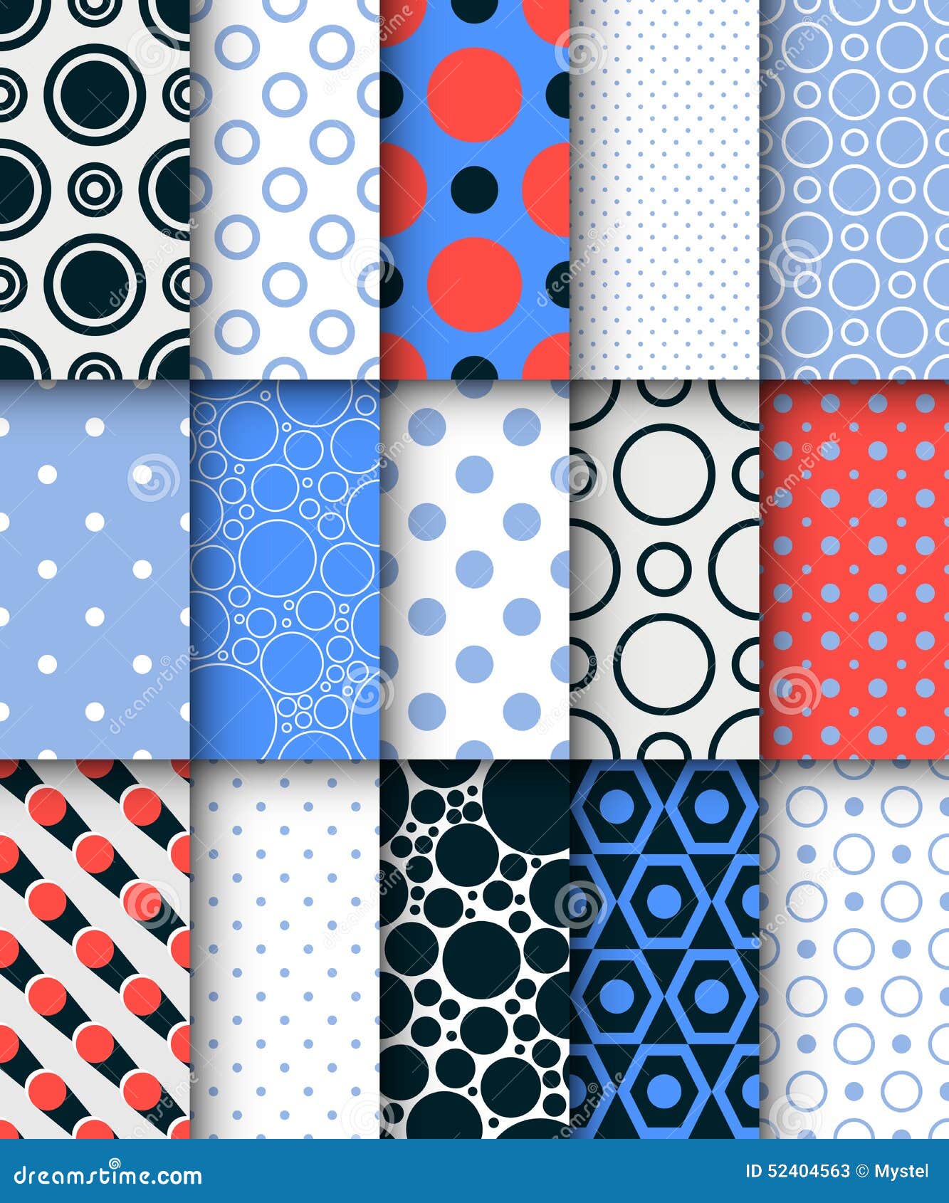 Modern Set of Polka Dot Vector Seamless Pattern Stock Vector ...