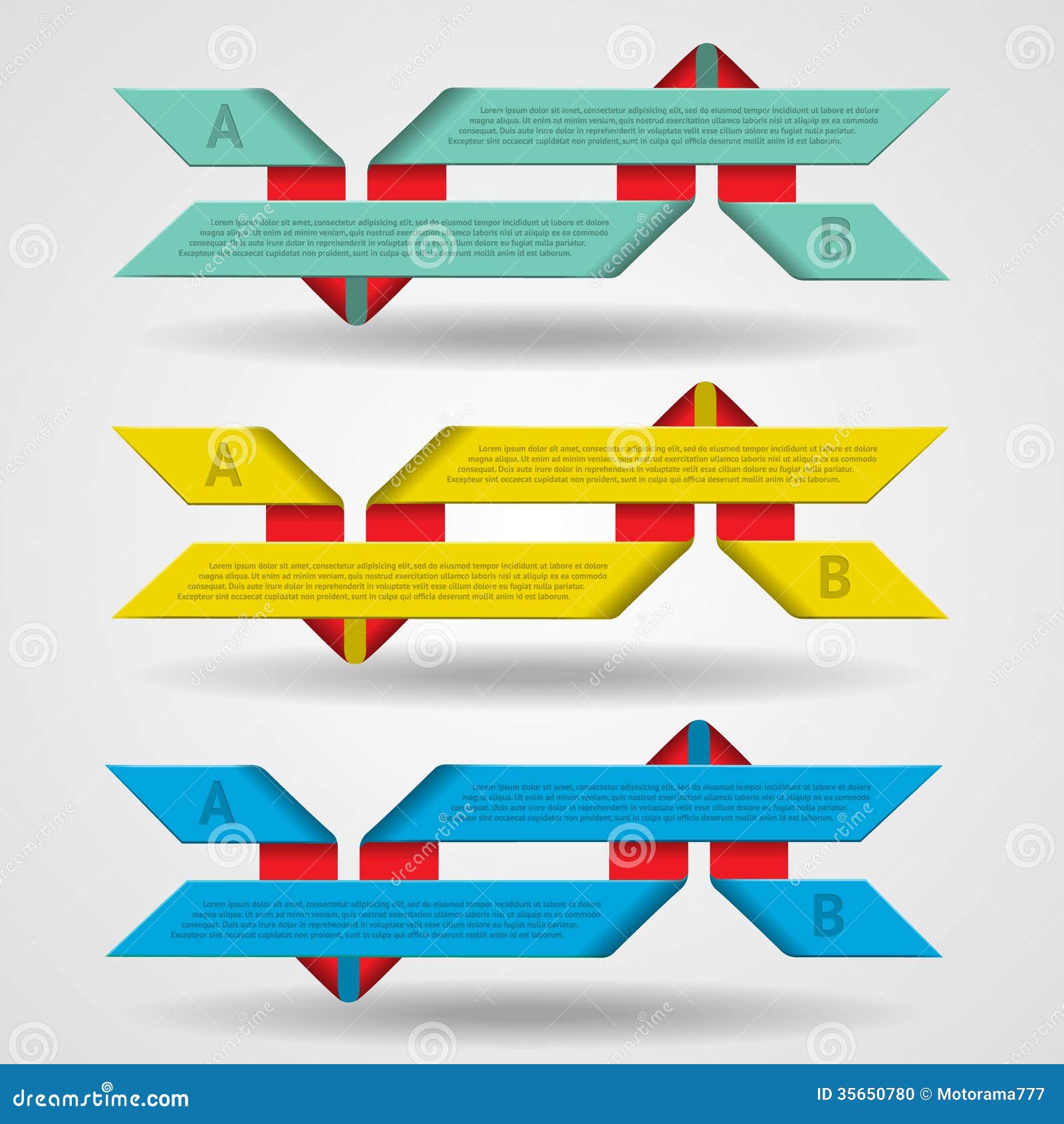 Modern Set of Ribbons Infographics Stock Vector - Illustration of ...