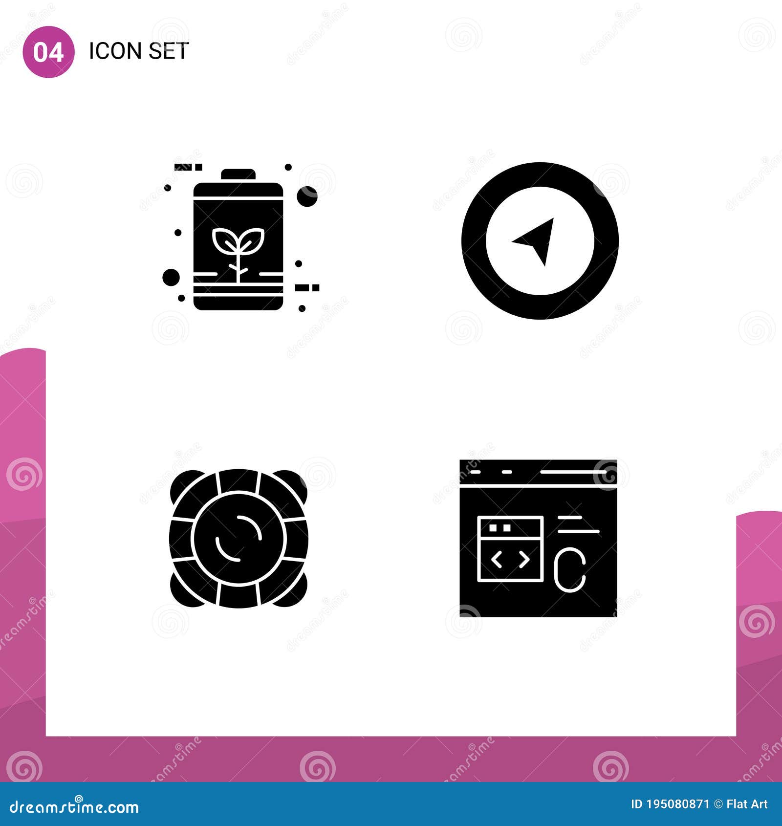 Modern Set of 4 Solid Glyphs Pictograph of Battery, Safety, Energy ...