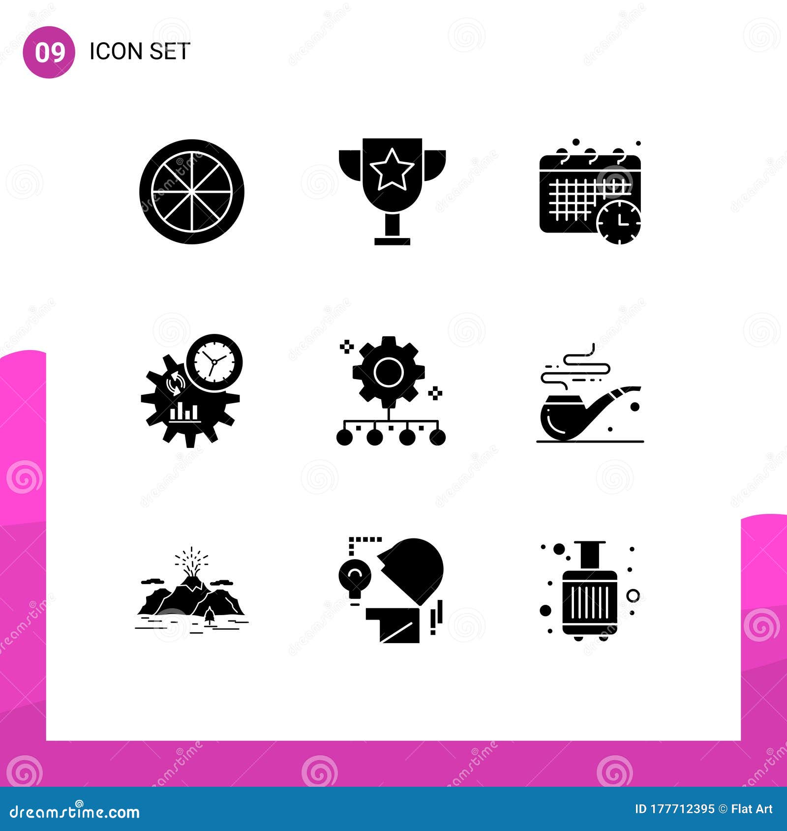 Modern Set of 9 Solid Glyphs Pictograph of Team Performance, Authority ...