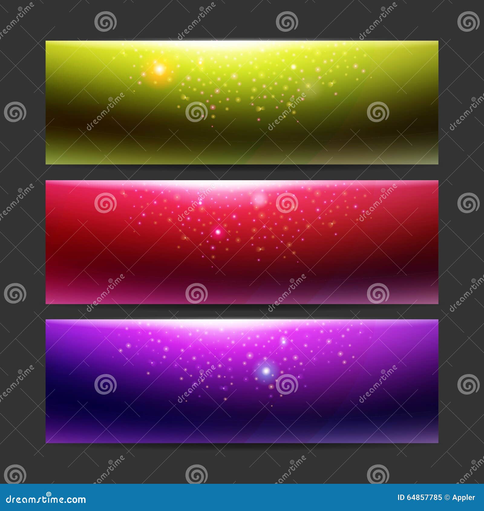 Modern Set of Vector Banners with Night Lights Stock Illustration ...