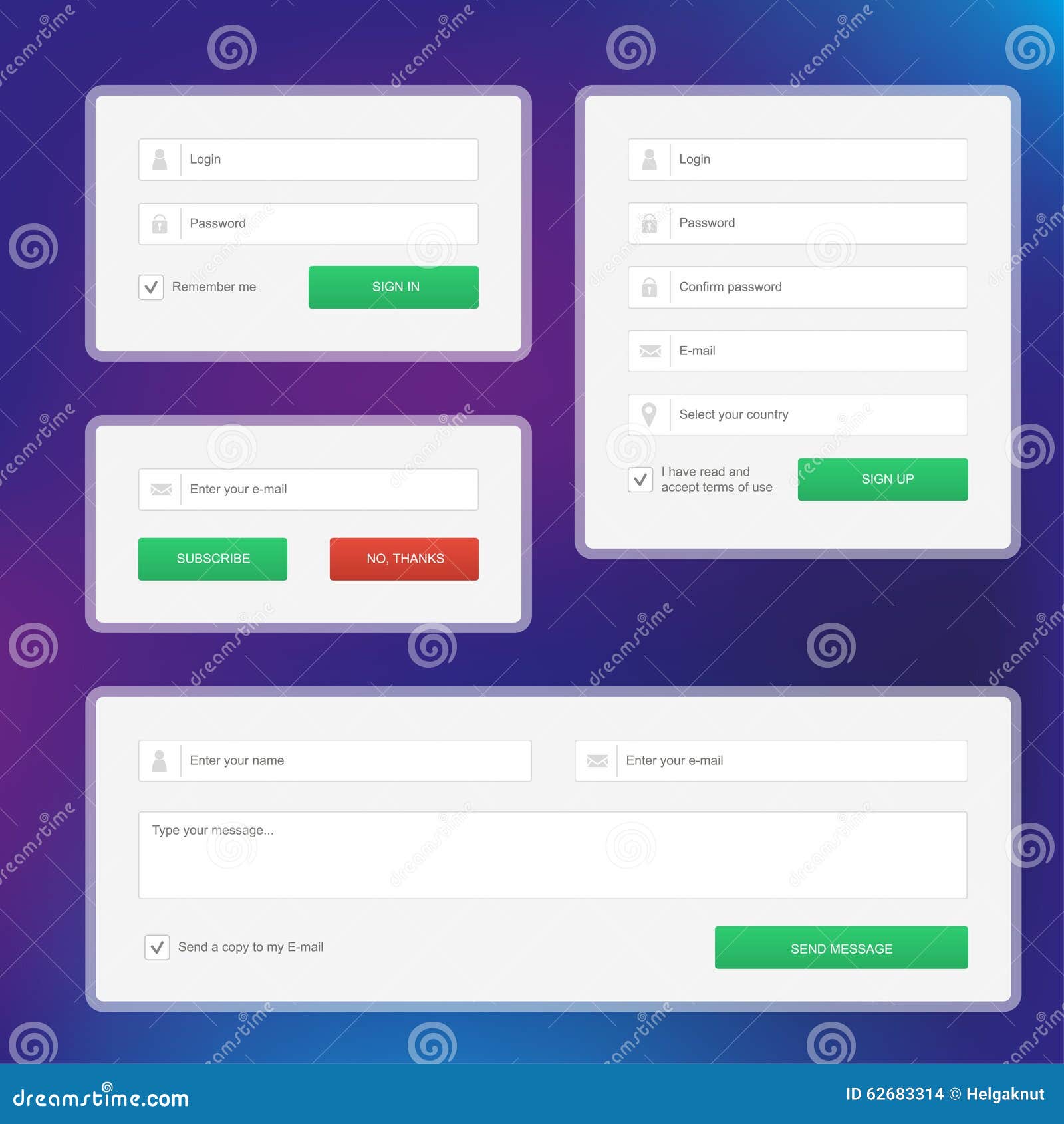 Modern set of web forms stock vector. Illustration of email - 62683314