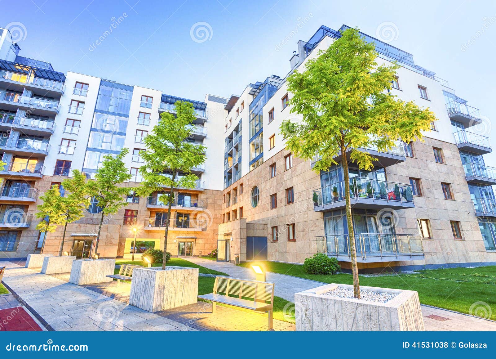 A Modern Settlement with Nice Green Surrounding Stock Photo - Image of ...
