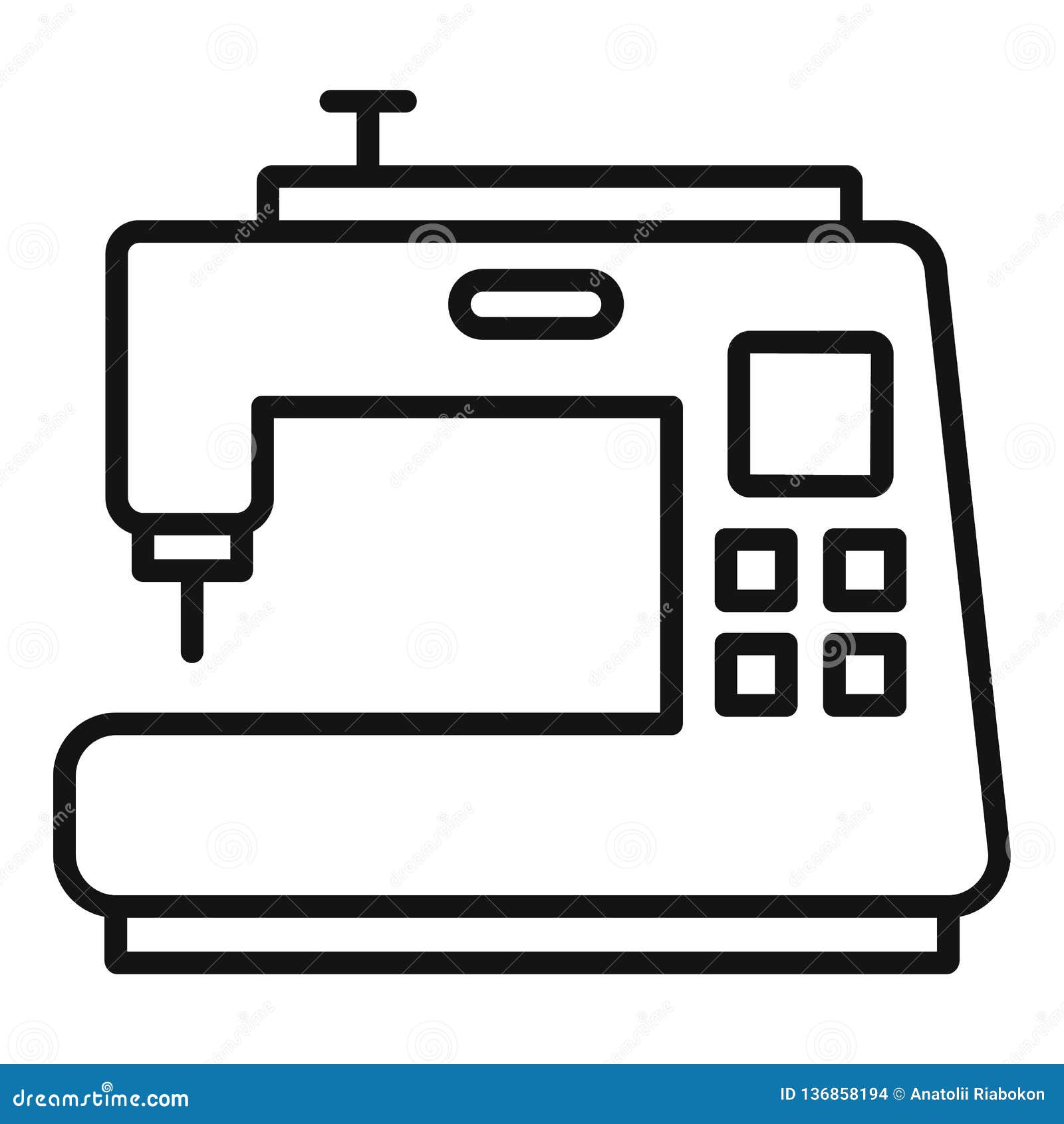 Modern Sew Machine Icon, Outline Style Stock Vector - Illustration of ...