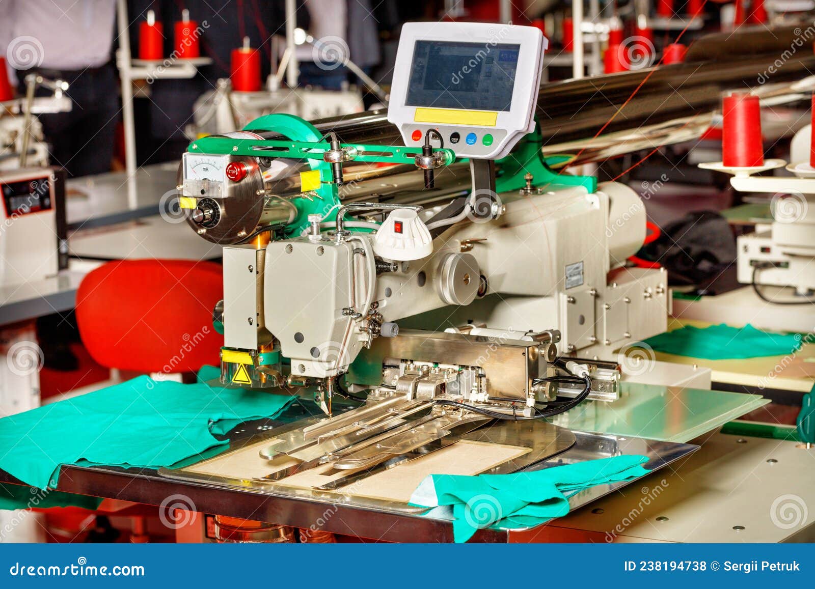Modern Sewing Equipment in a Sewing Factory, a Sewing Machine with ...