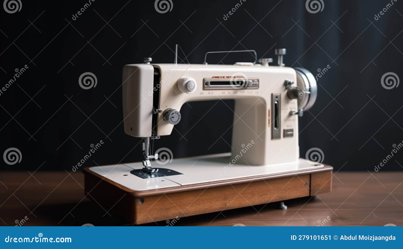 Modern Sewing Machine With Material For Seamstresses White Perspective ...