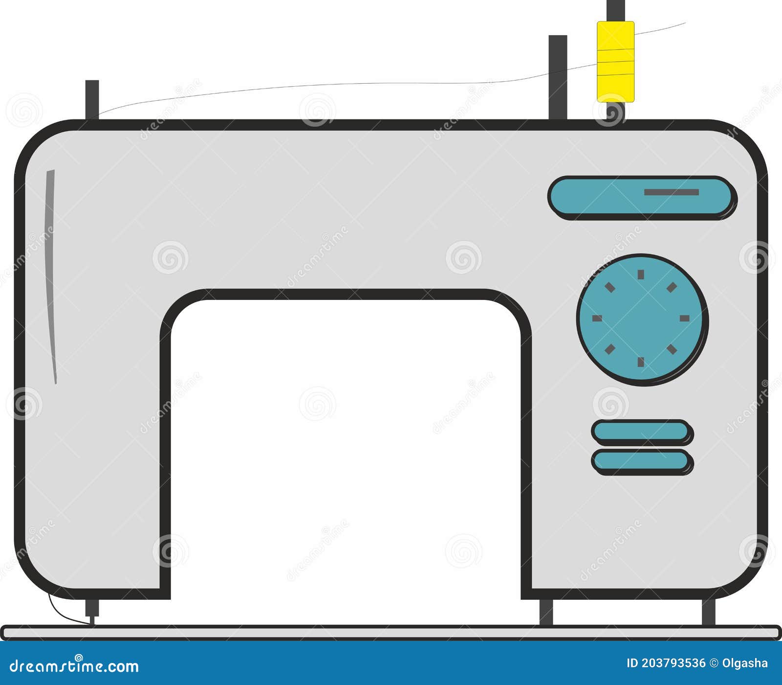 Modern Sewing Machine Vector Isolated Stock Vector - Illustration of ...