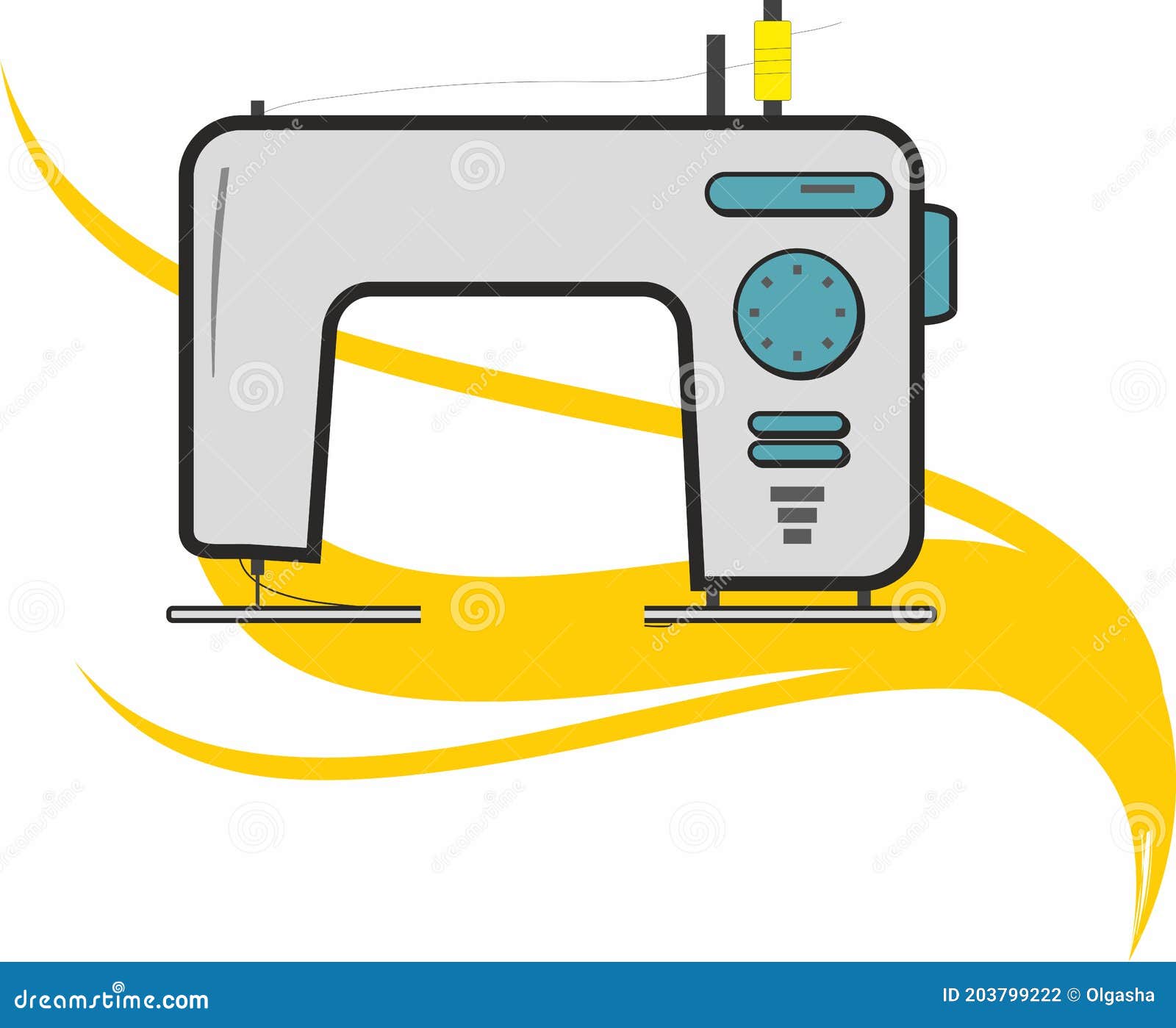 Modern Sewing Machine Vector Isolated Stock Vector - Illustration of ...