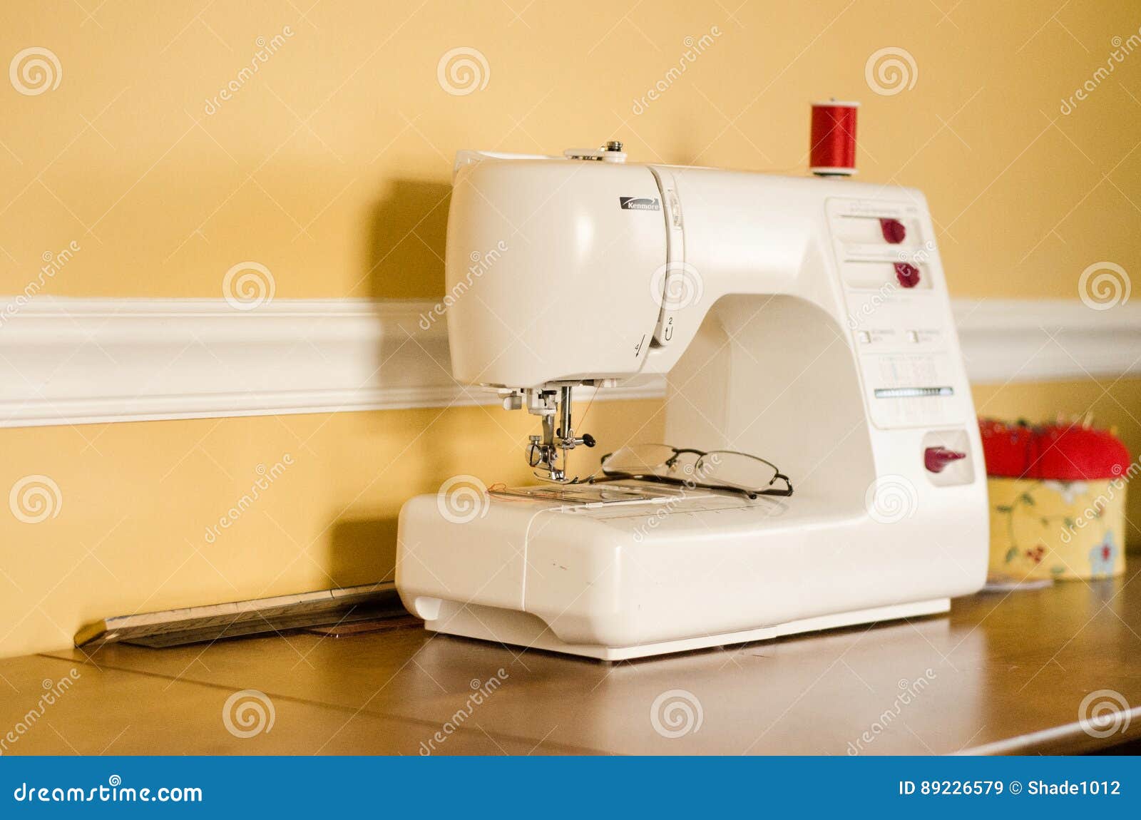 Modern sewing machine stock image. Image of table, craftsmanship - 89226579