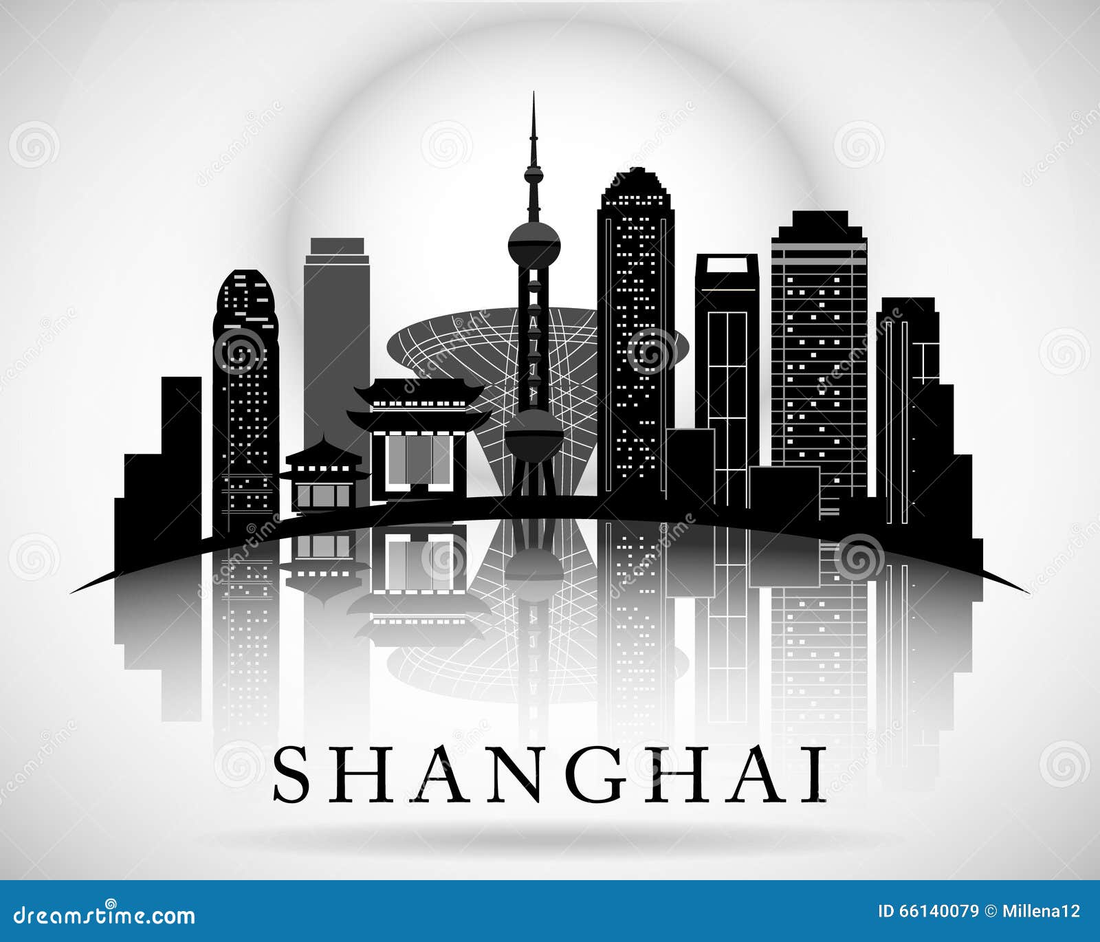 Modern Shanghai City Skyline Design. China Stock Vector - Illustration ...