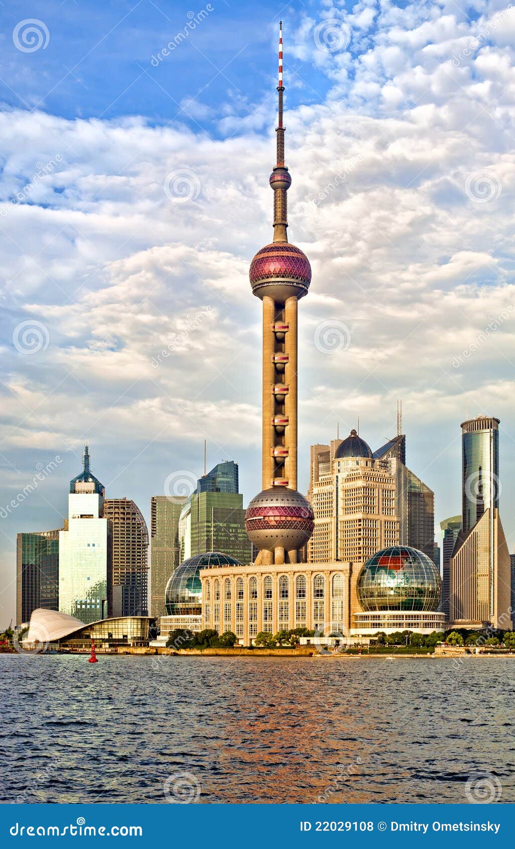 Modern Shanghai Skyline with Tower at Sunset Stock Photo - Image of ...