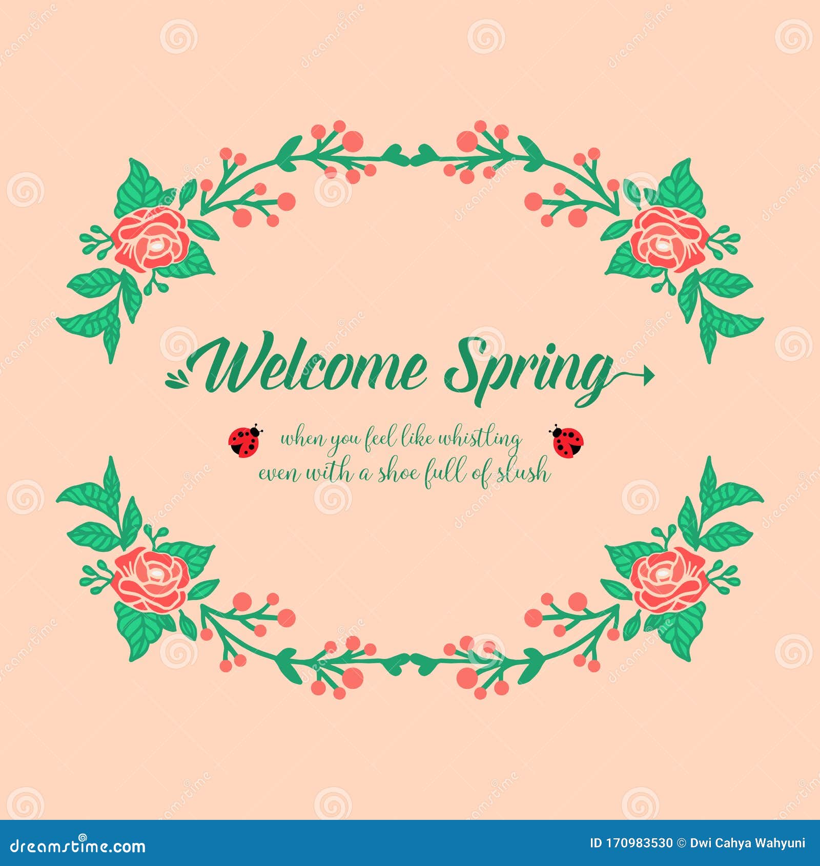 Modern Shape of Leaf and Flower Frame, for Welcome Spring Wallpaper ...