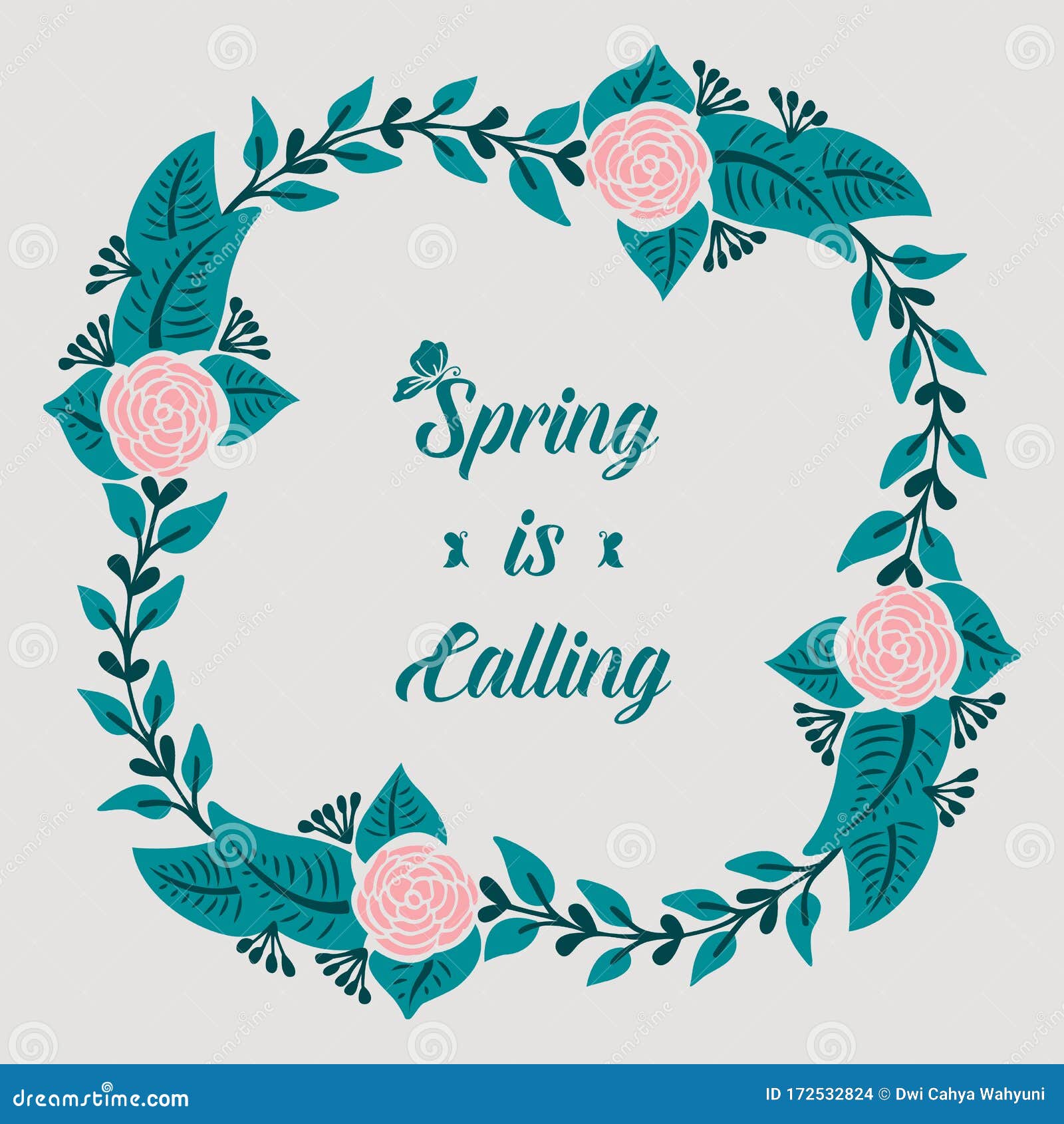 Modern Shape Style of Leaf and Rose Flower Frame, for Spring Calling ...