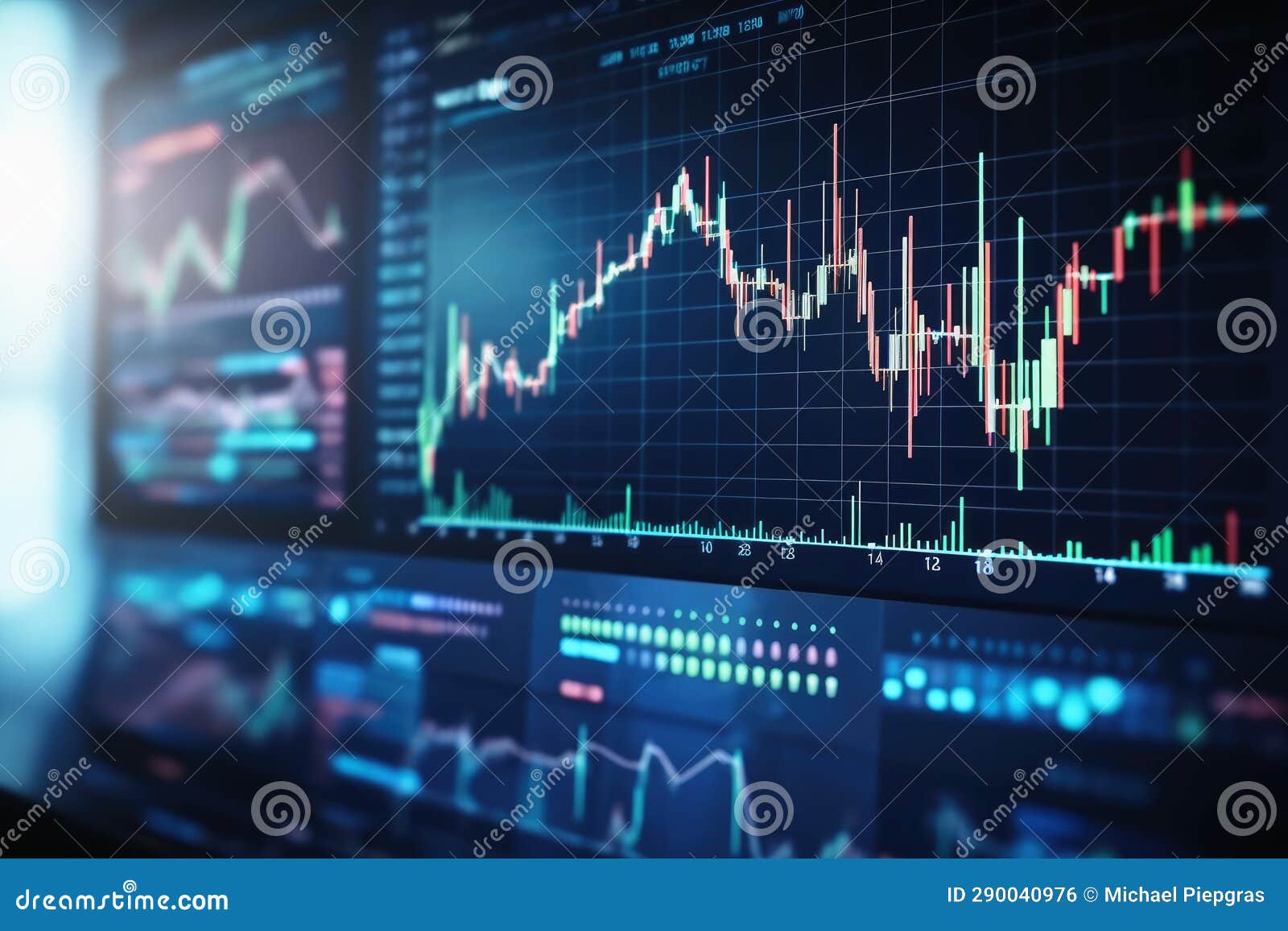 Modern Share Price Chart Concept on a Screen Stock Illustration ...