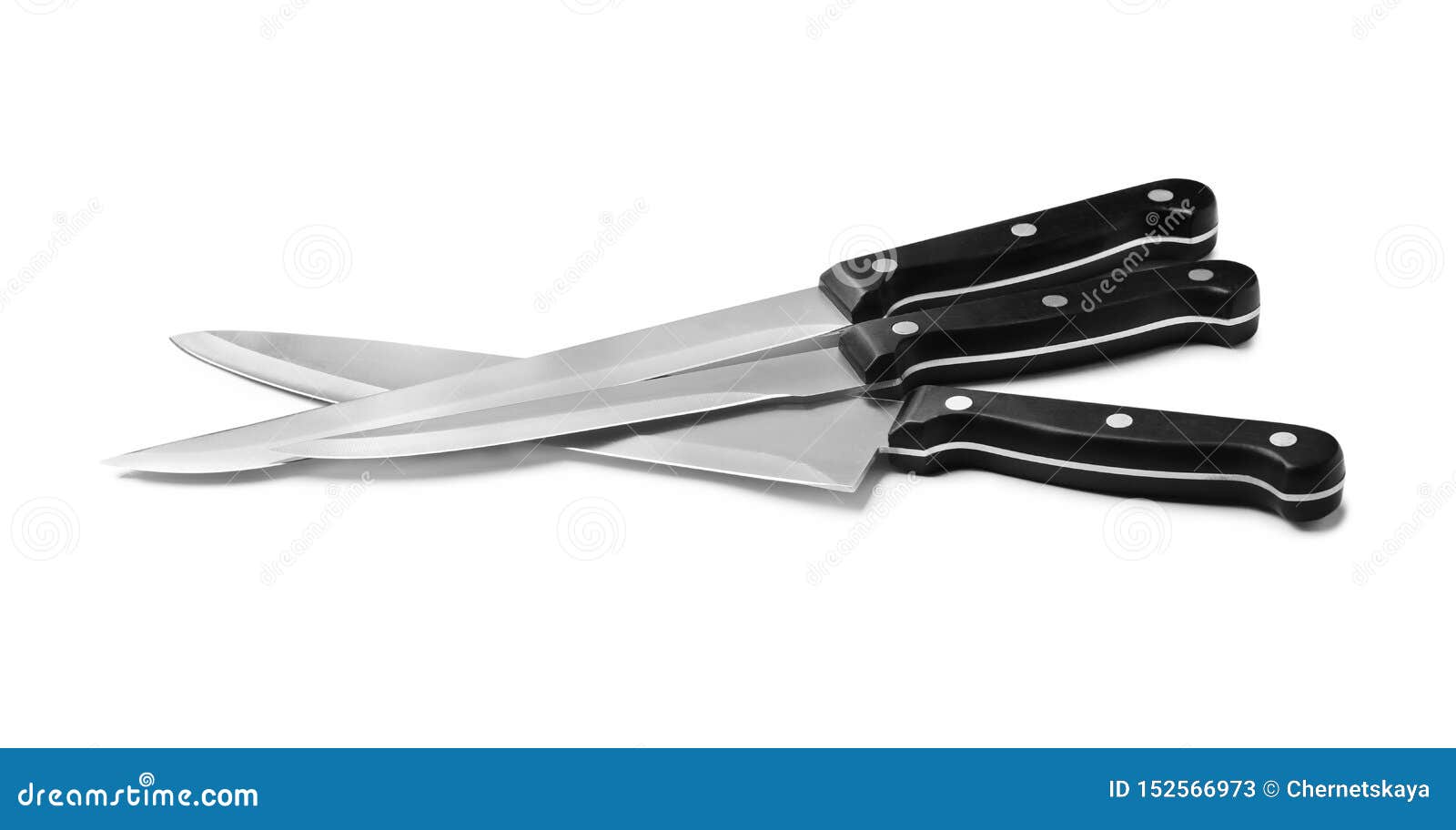 Modern Sharp Kitchen Knives Isolated Stock Image - Image of handle ...