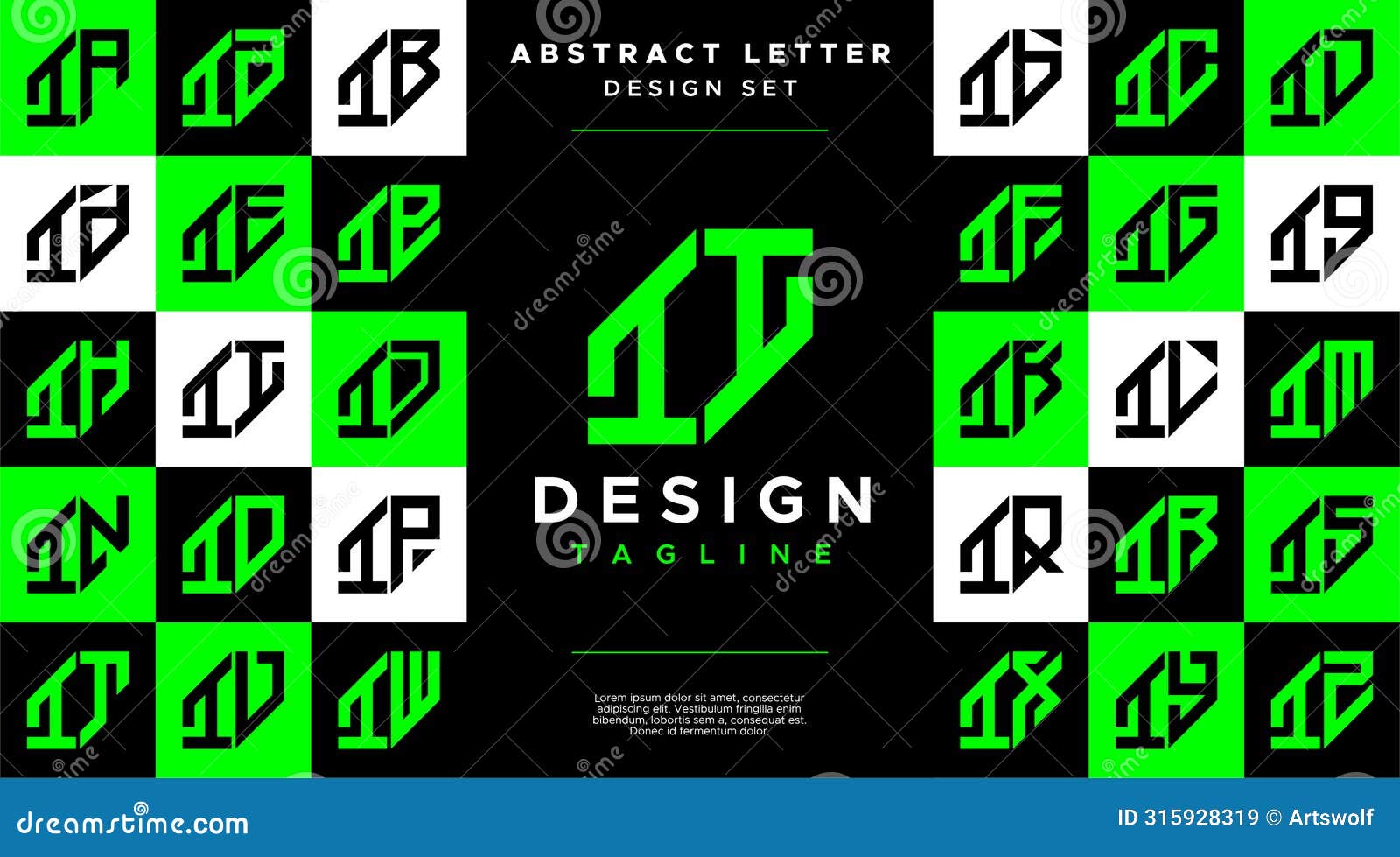 Modern Sharp Line Abstract Letter I II Logo Bundle Stock Vector ...