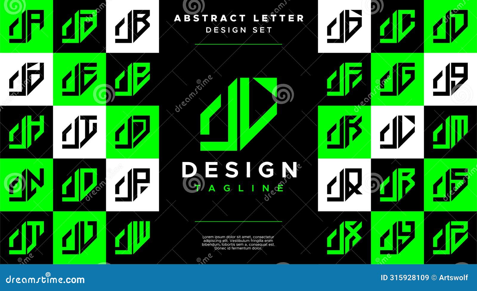 Modern Sharp Line Abstract Letter J JL Logo Bundle Stock Vector ...