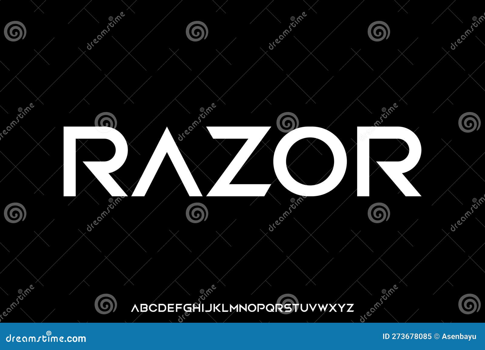 Sharp Sans Serif Contemporary Style Display Font Vector Design Stock ...