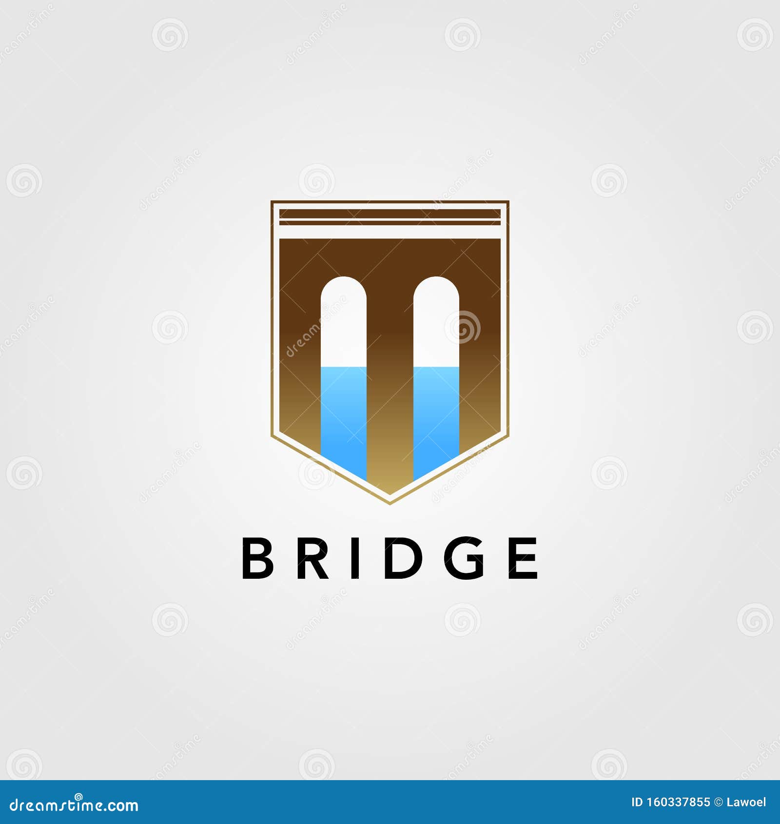 Shield Guard Logo Design With Gold Ribbon Vector Illustration ...