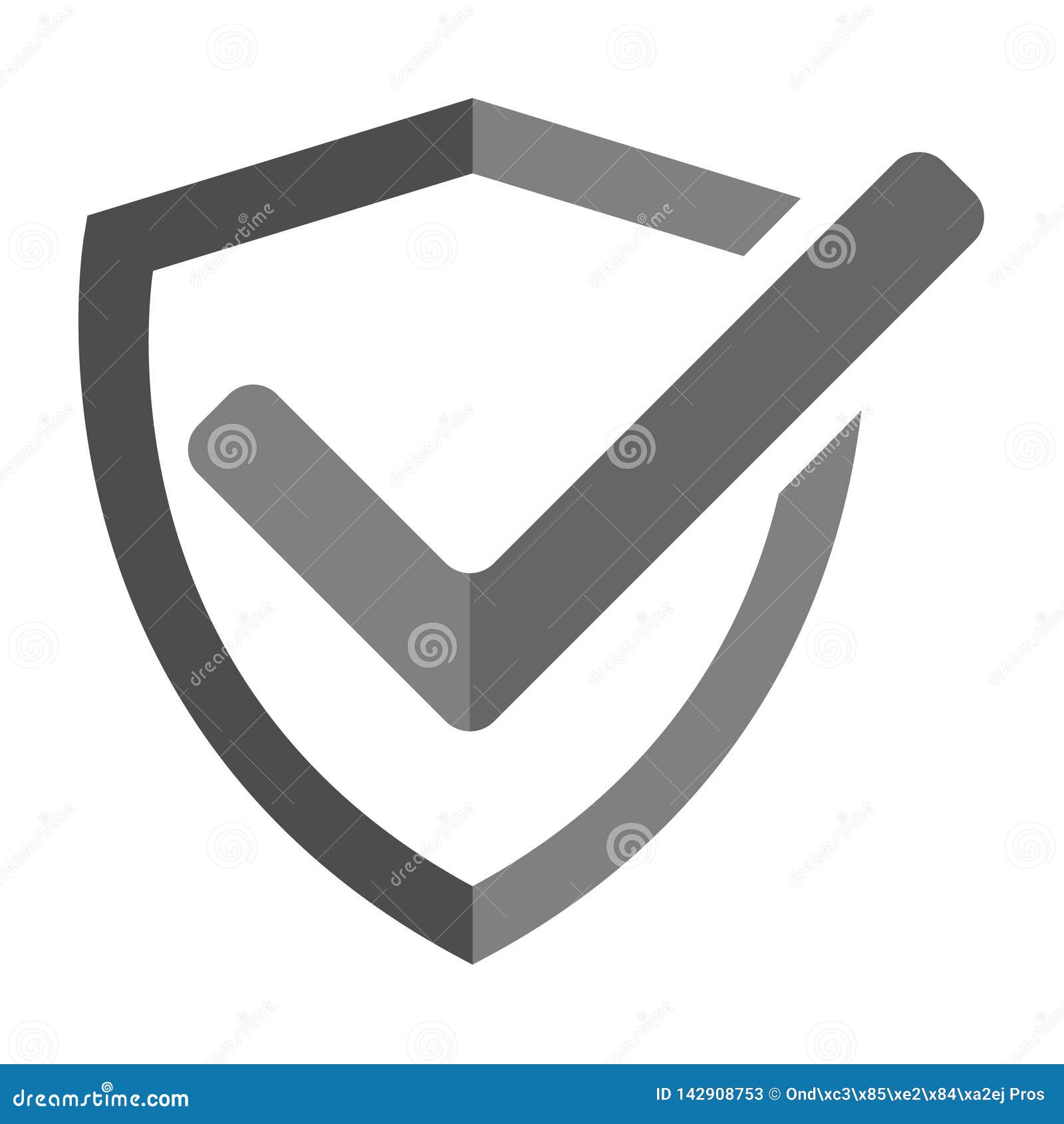 Modern Shield Icon, Mark Approved , Protect, Safe Vector Symbol Stock ...