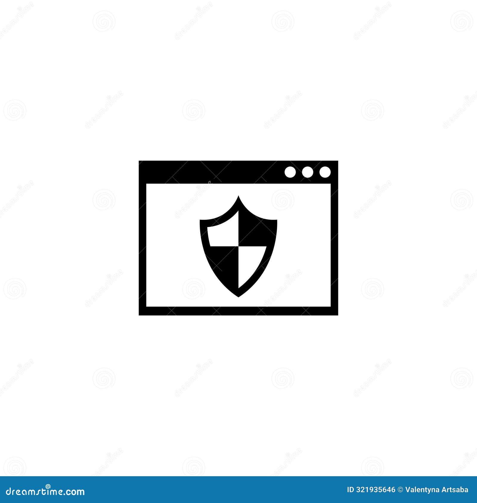 Modern Shield Icon within a Web Browser Frame, Symbolizing Online ...