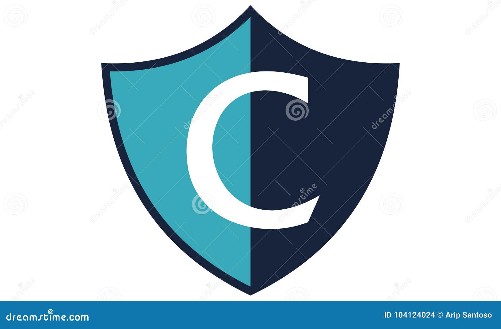 Modern Shield Letter C stock vector. Illustration of icon - 104124024