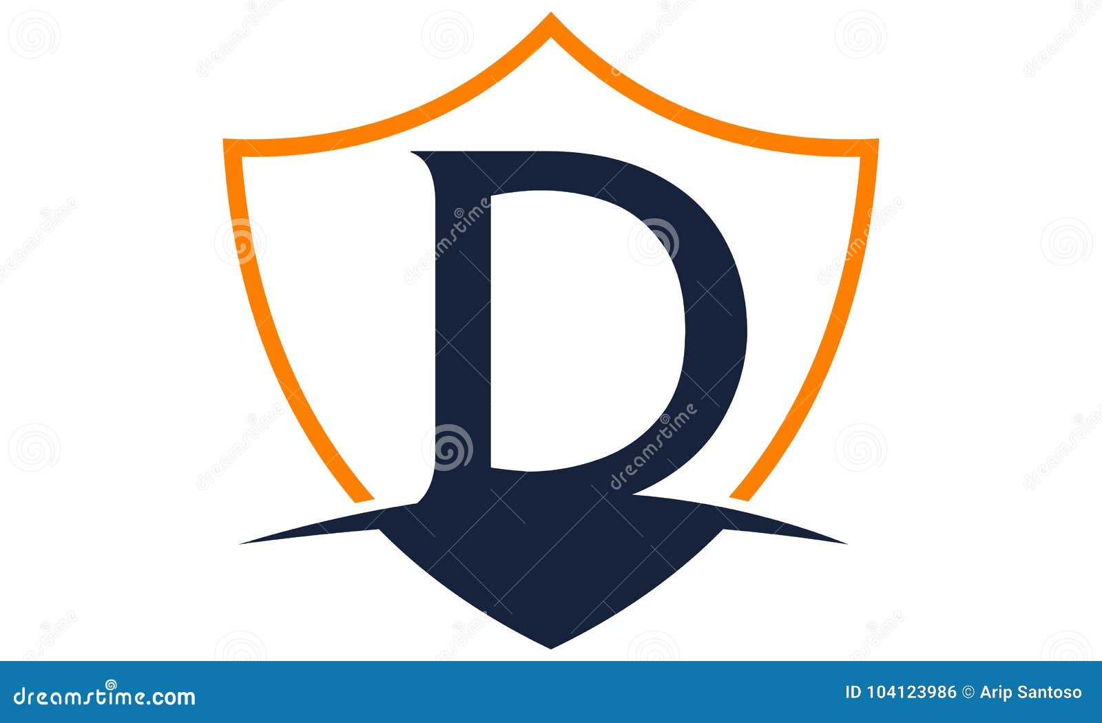 Modern Shield Letter D stock vector. Illustration of industry - 104123986