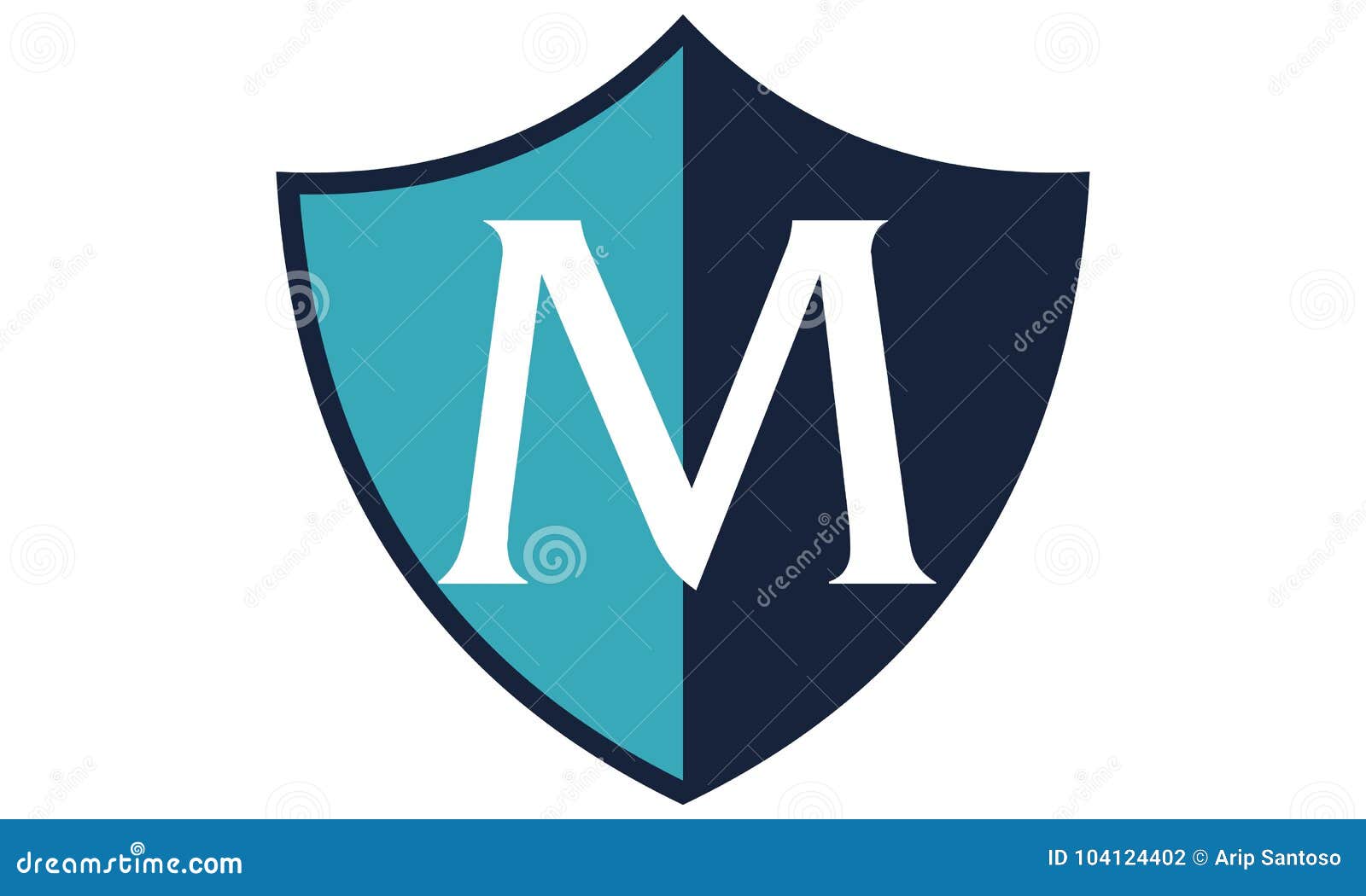Modern Shield Letter M stock vector. Illustration of management - 104124402