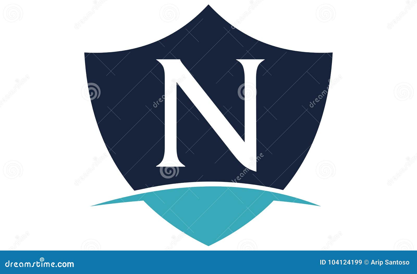 Modern Shield Letter N stock vector. Illustration of corporate - 104124199