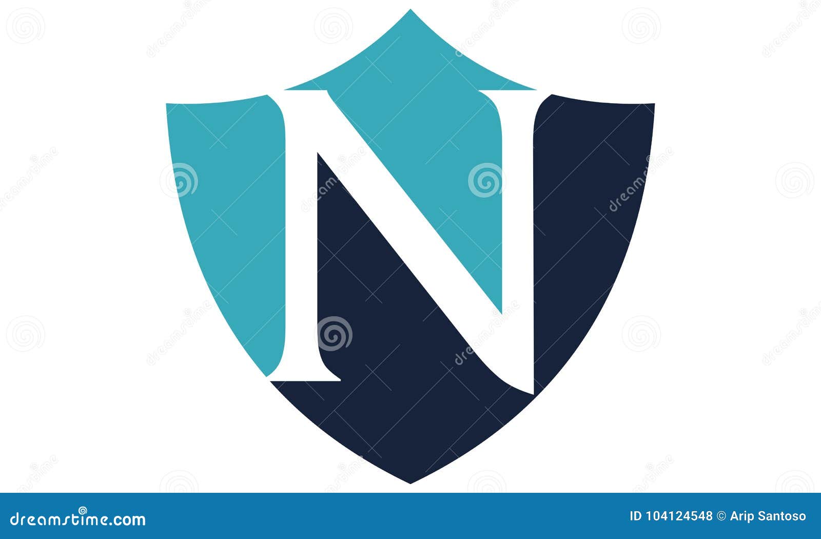Modern Shield Letter N stock vector. Illustration of emblem - 104124548